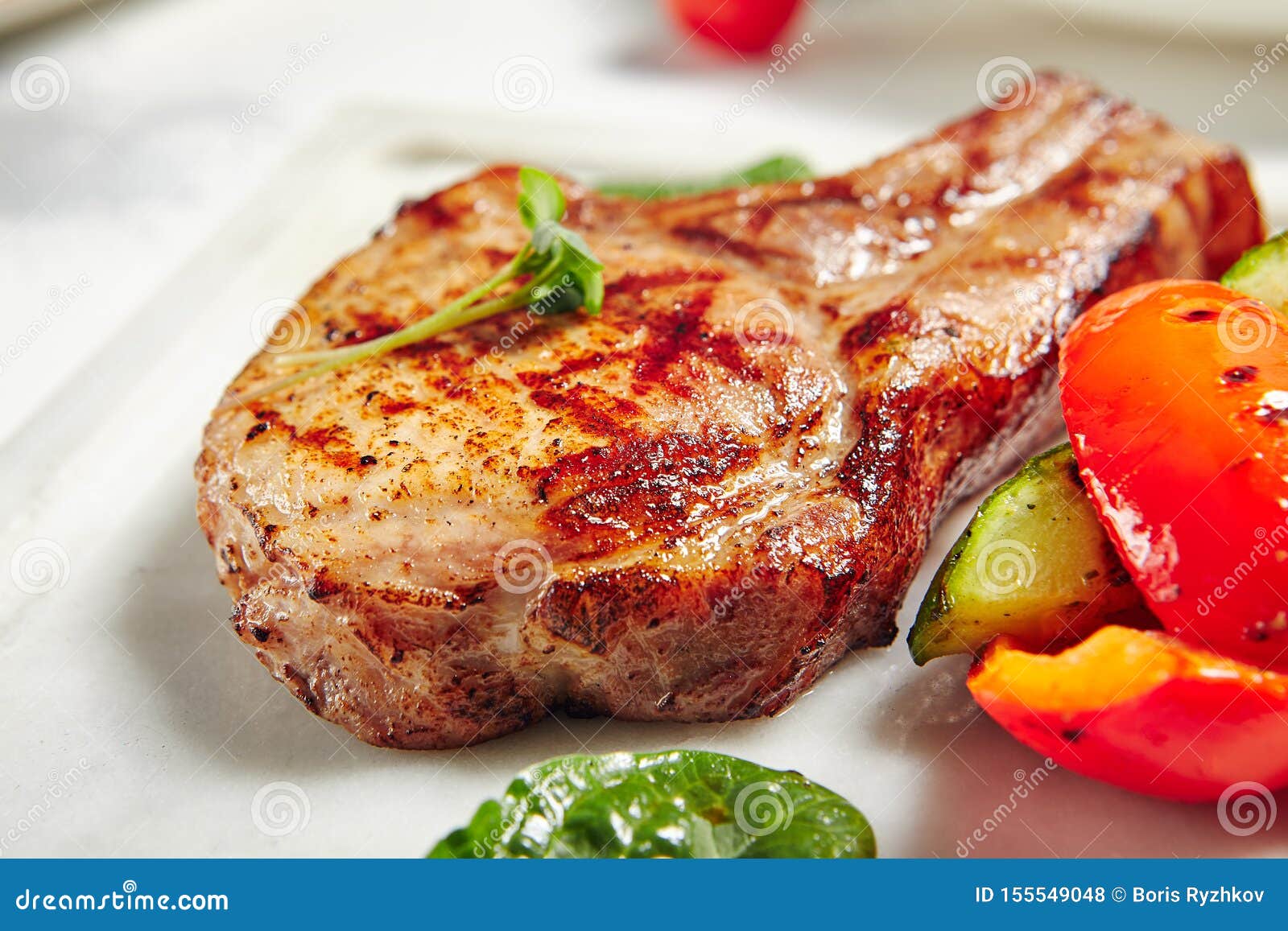 Grill Pork Chops stock photo. Image of grilled, meal - 155549048