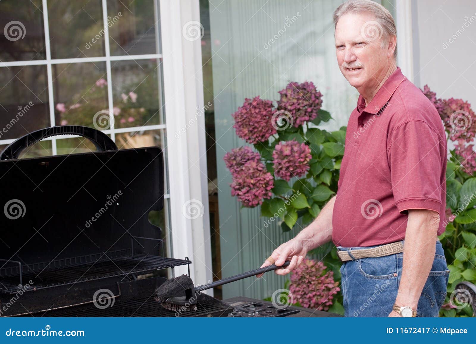 The grill is ready stock image. Image of pensioner, hair - 11672417