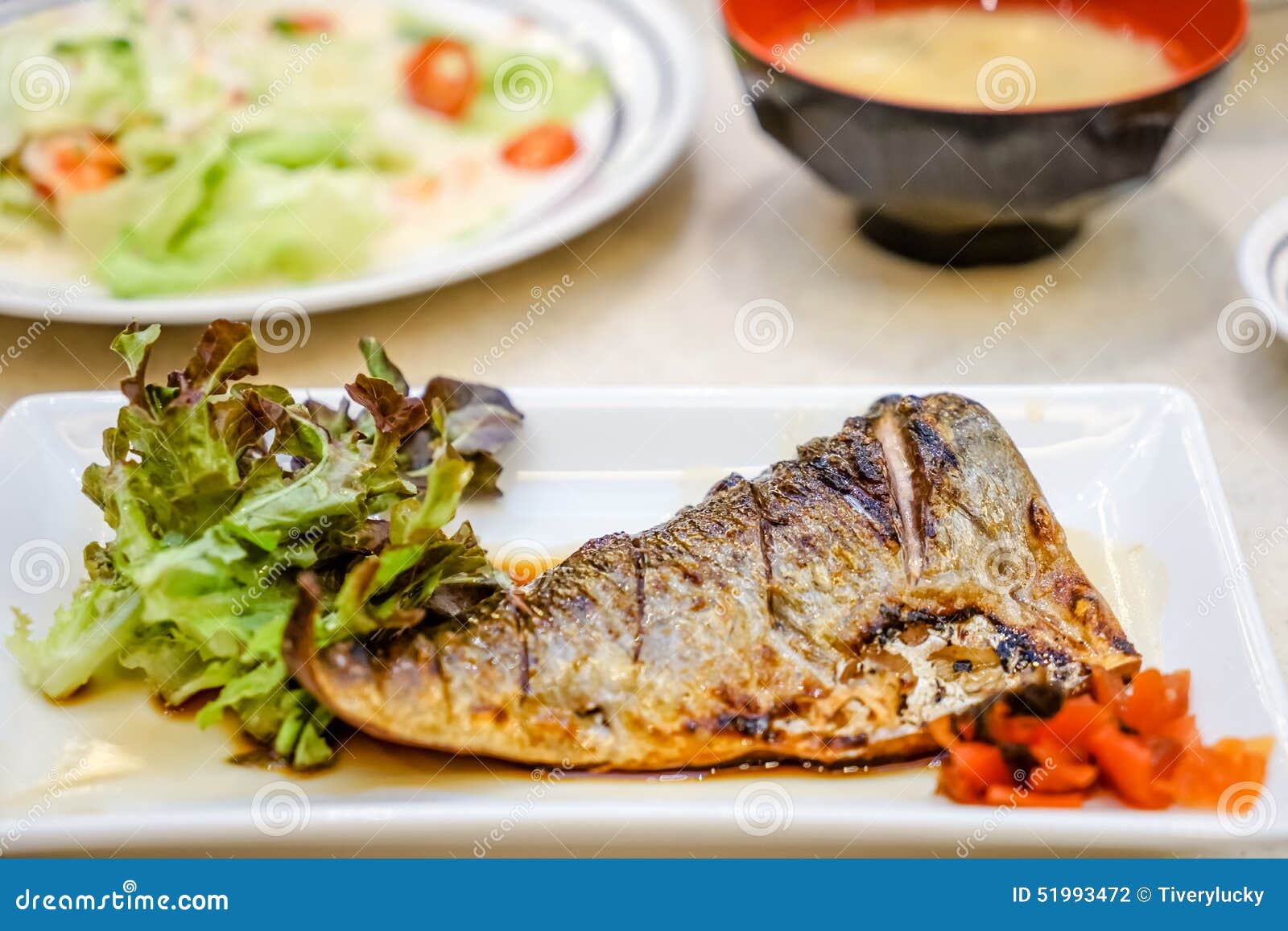 Grill Saba Fish stock photo. Image of dish, dinner, crisp - 51993472