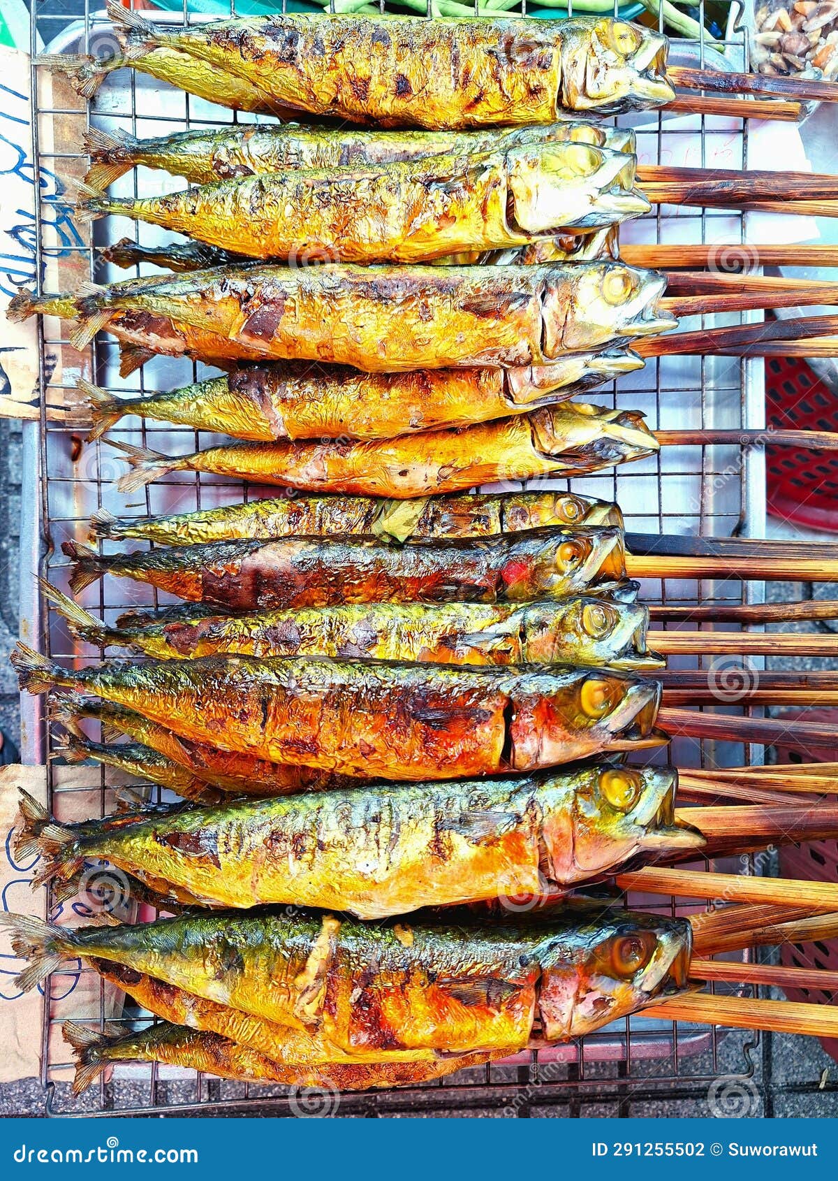 Grill Saba Fish in the Market Stock Photo - Image of saba, grill: 291255502