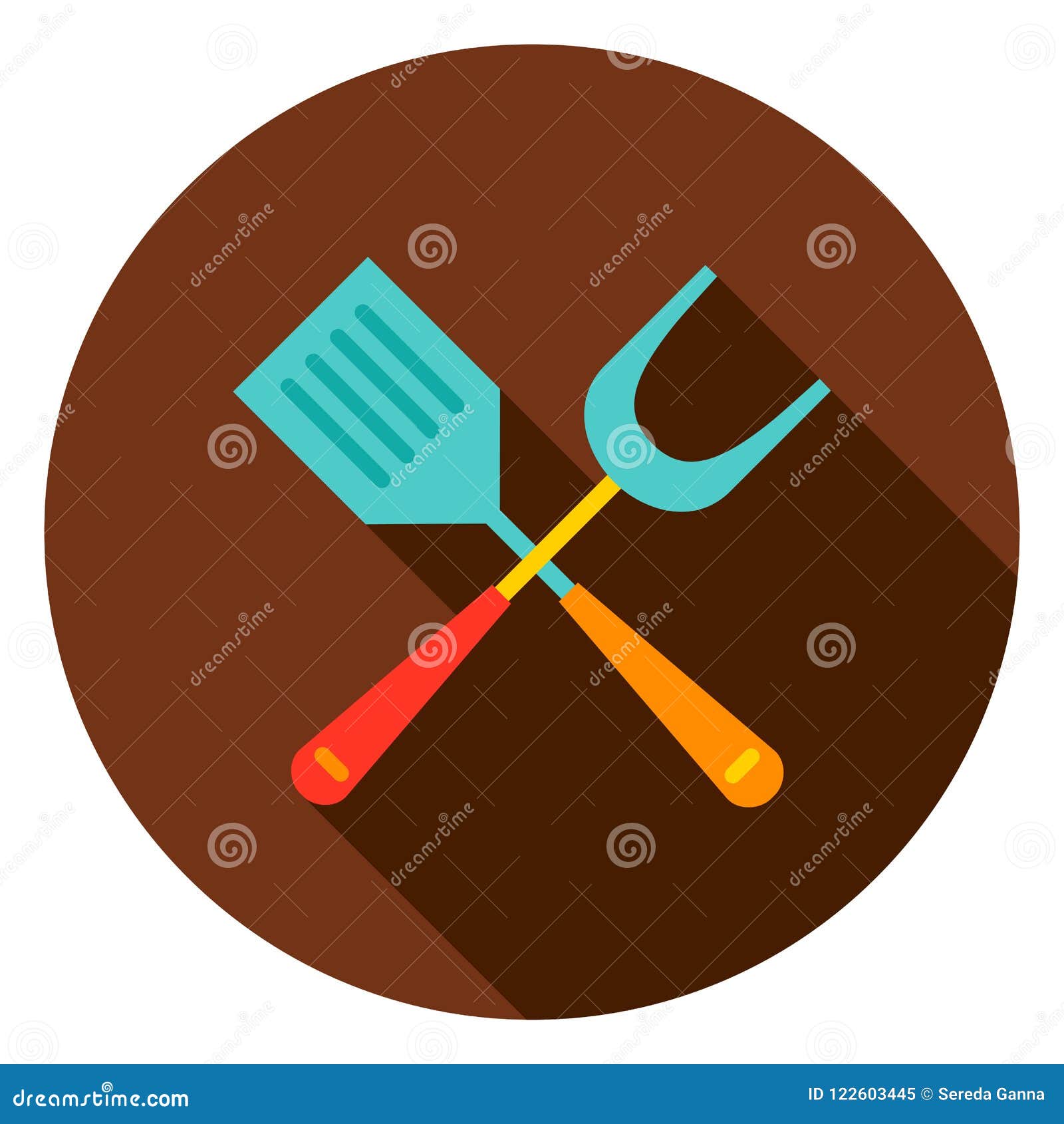 Grill Spatula Circle Icon stock vector. Illustration of cook - 122603445