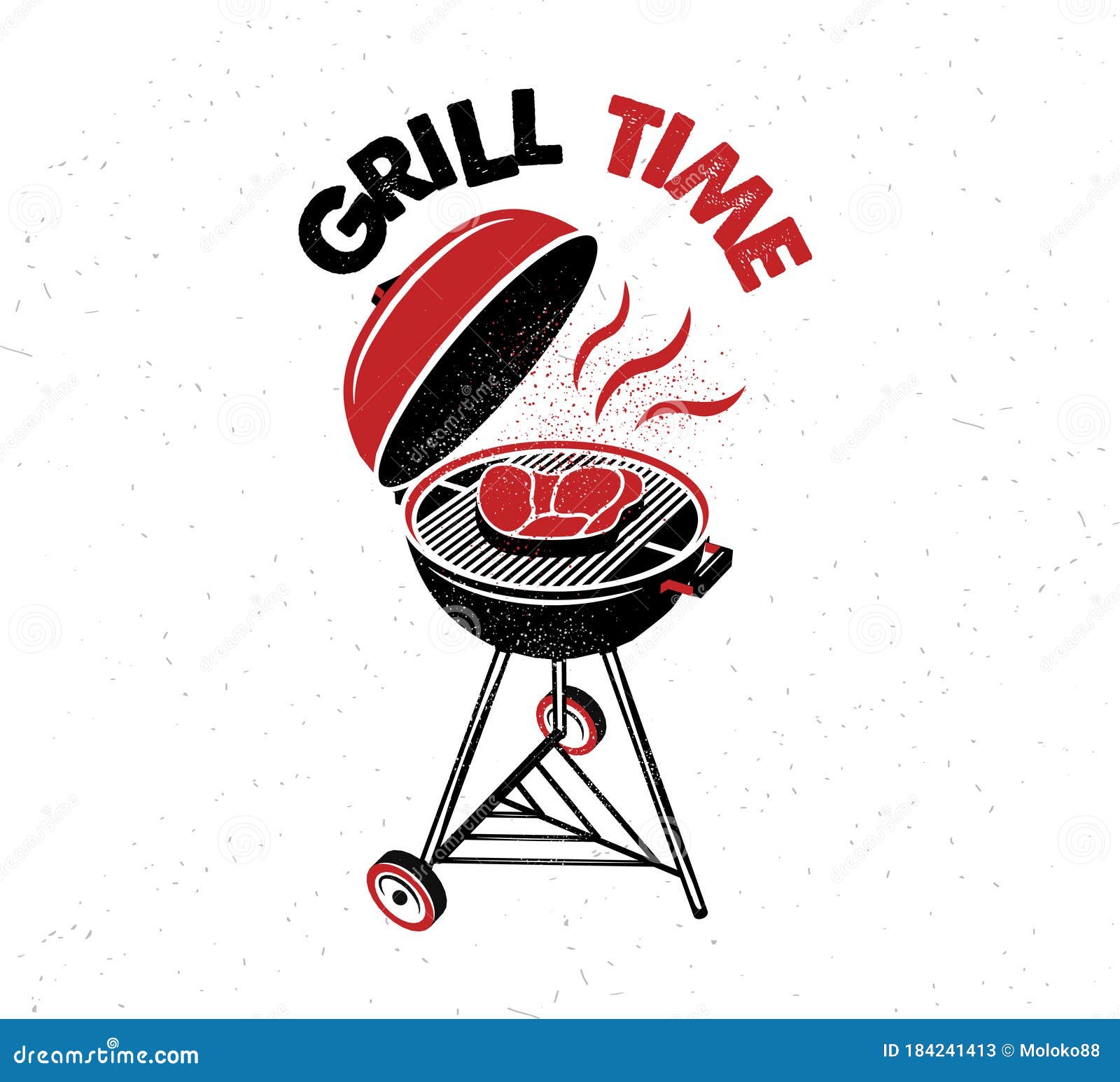 Grill Time Party BBQ Food Poster. Grilled Food, Meat Fish Vegetables ...