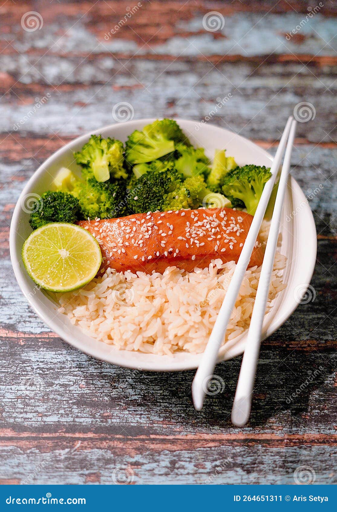 Grill Tuna and Rice with Brocoli Stock Image - Image of grill, brocoli ...