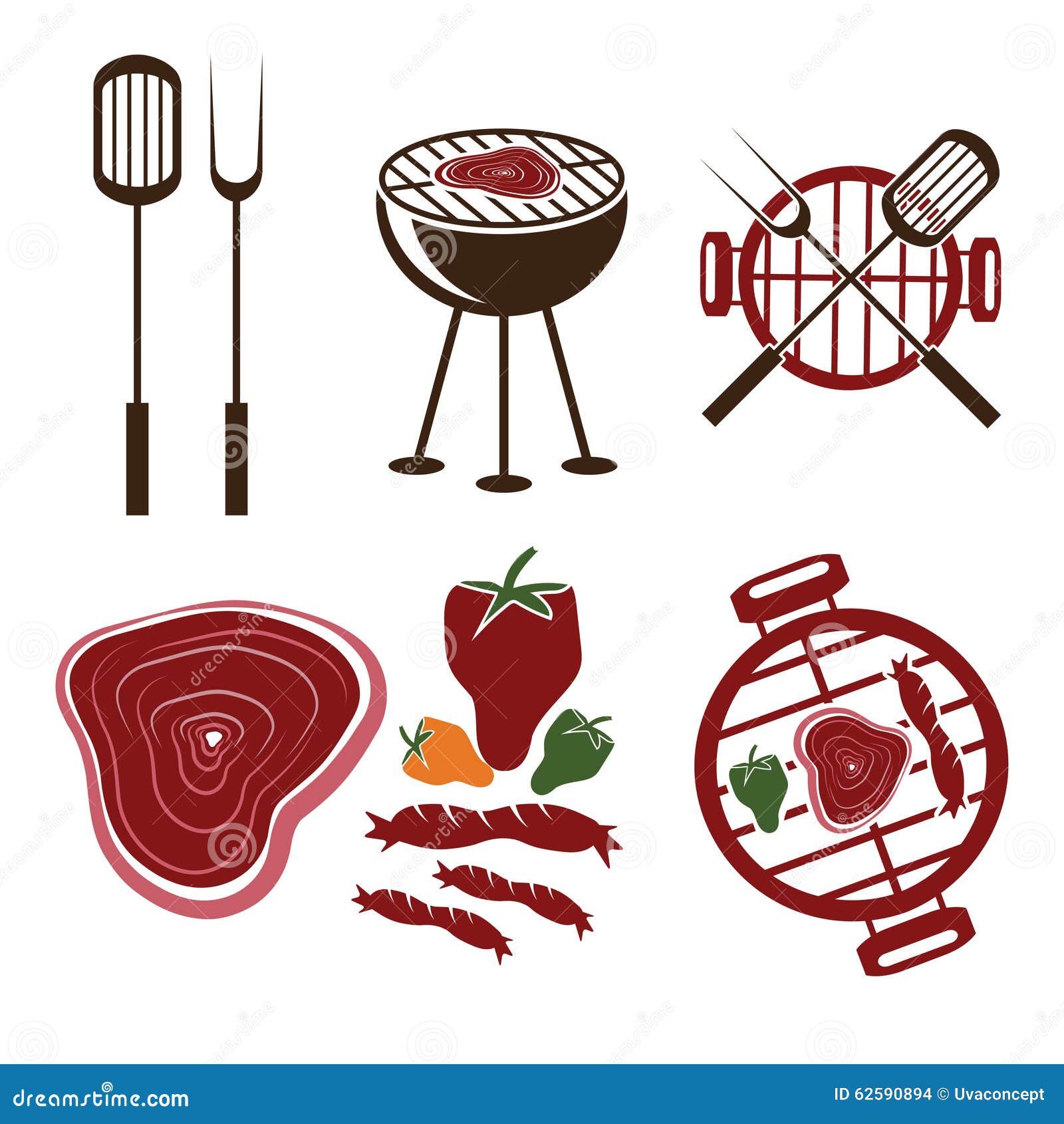 Grill Vector Labels Collection Stock Vector - Illustration of lunch ...