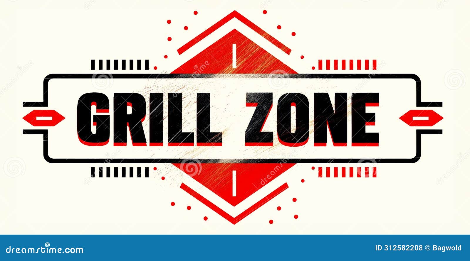GRILL ZONE Retro Sign Illustration Stock Illustration - Illustration of ...