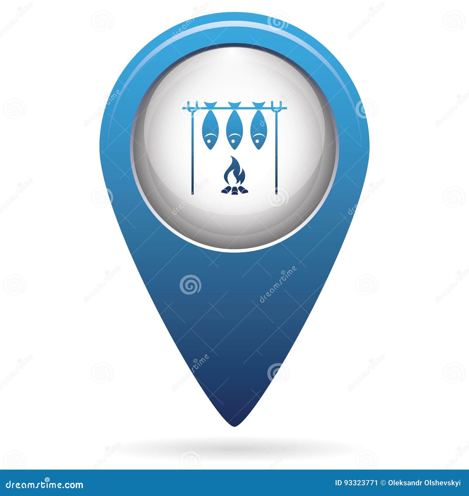 Grillad fisksymbol vektor illustrationer. Illustration av tecken - 93323771