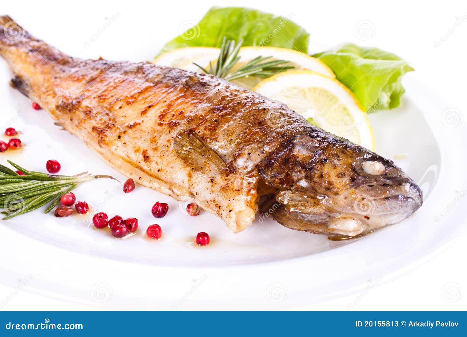 Grillad forell fotografering för bildbyråer. Bild av livsstil - 20155813