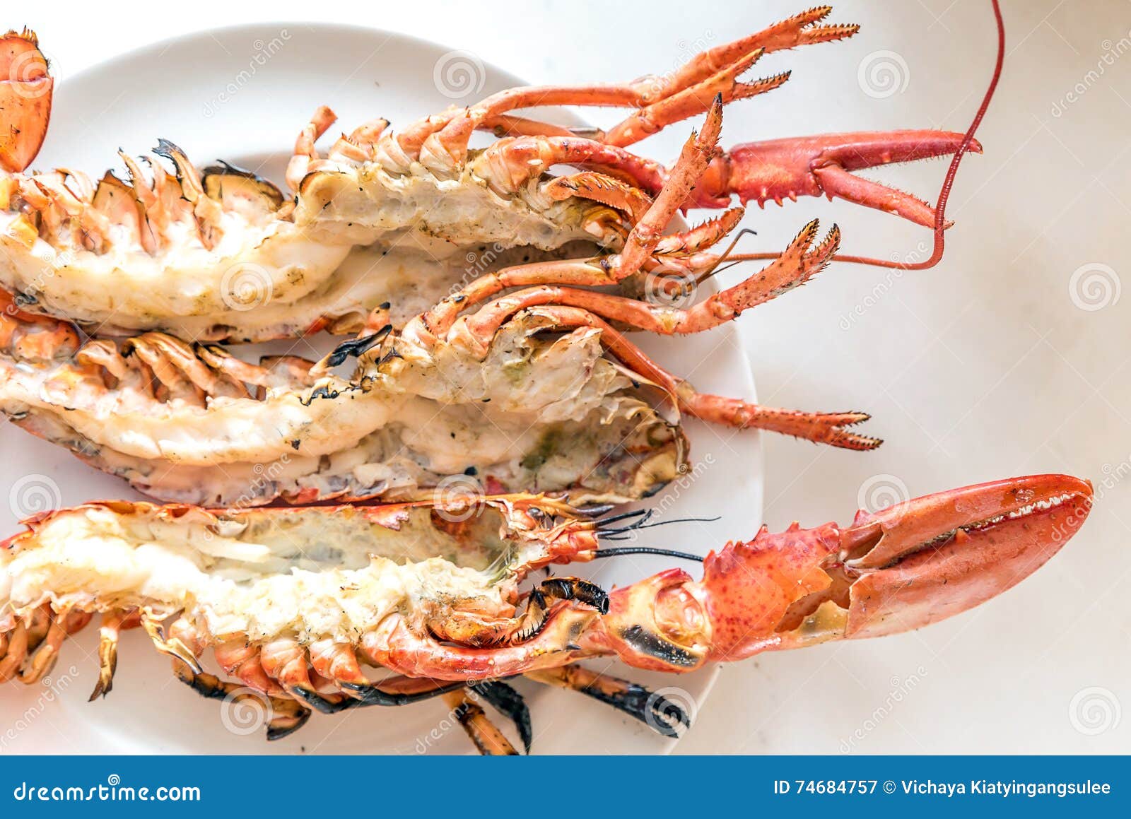 Grillad hummer fotografering för bildbyråer. Bild av nytt - 74684757