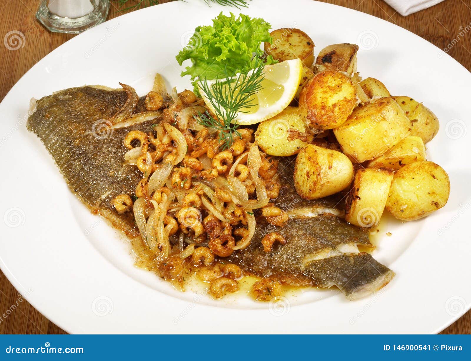 Grilld Plaice with Potatoes Stock Image - Image of decoration, food ...