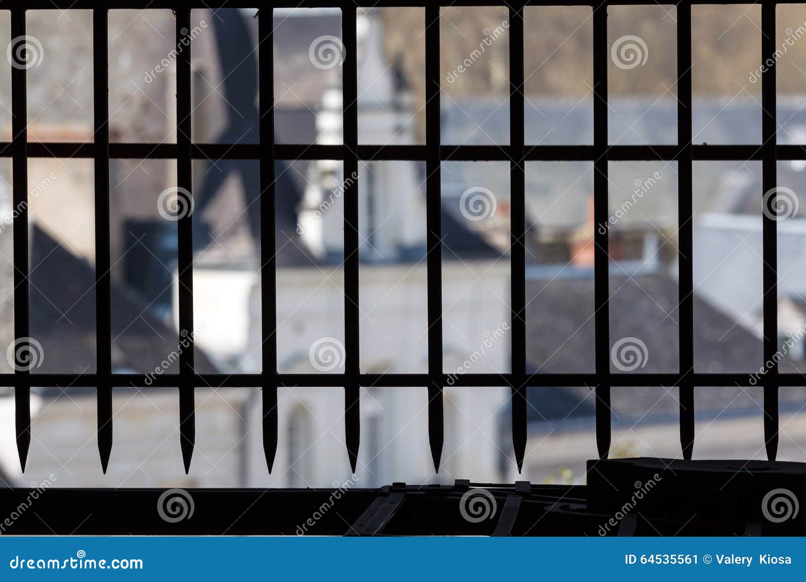 Grille of a castle stock image. Image of ancient, view - 64535561