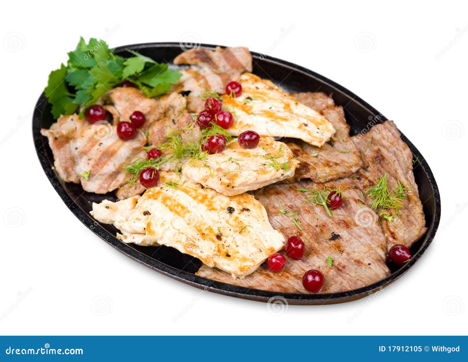 Grilled assorted meat stock image. Image of parsley, chicken - 17912105