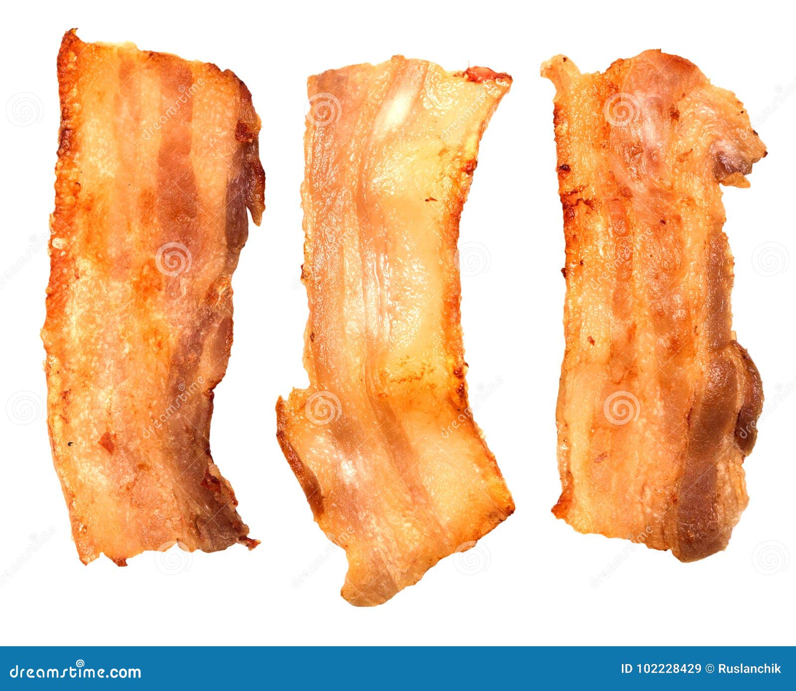 Grilled bacon on white stock image. Image of food, meat - 102228429