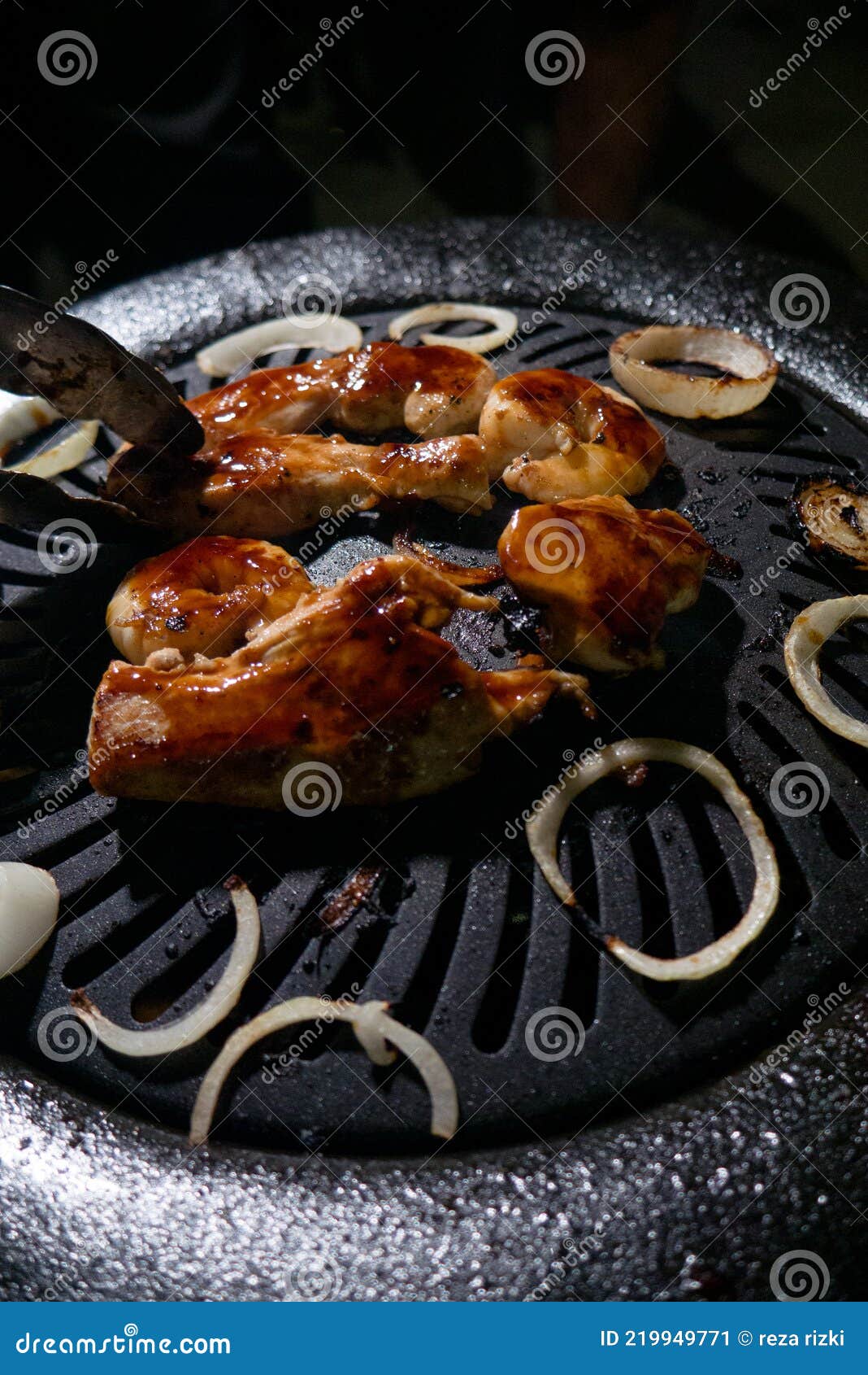 Grilled barbeque on night stock image. Image of night - 219949771