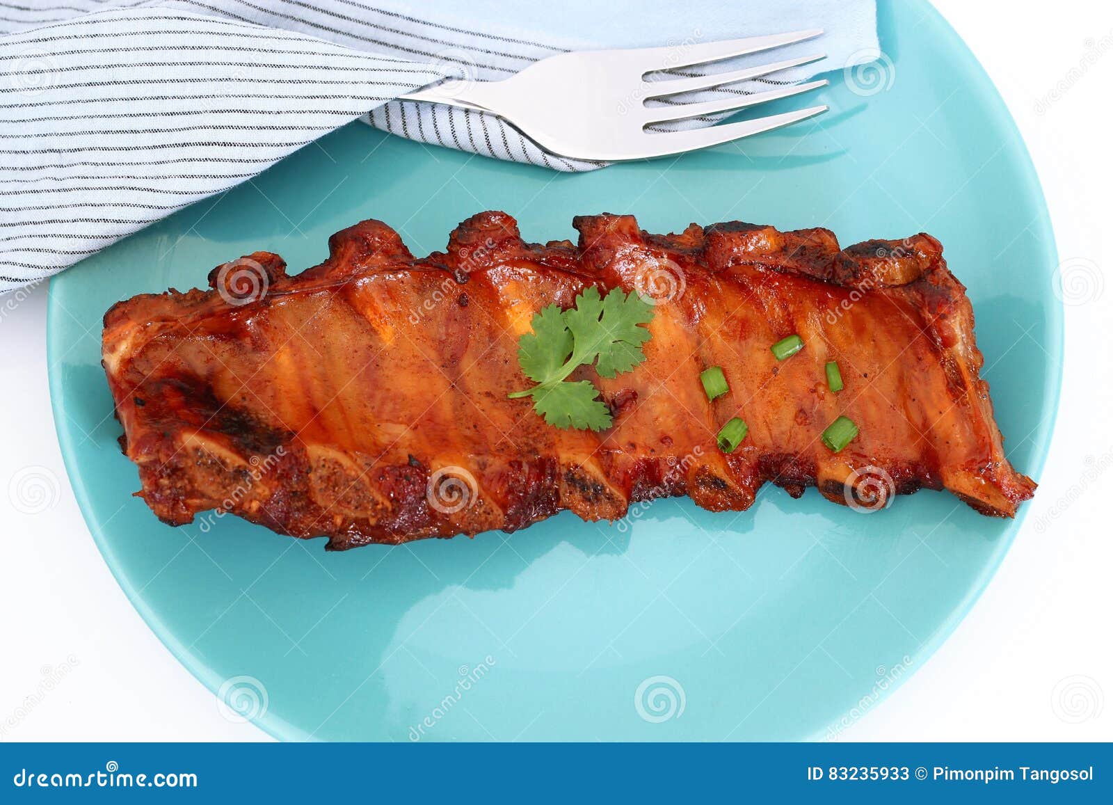 Grilled BBQ pork ribs stock image. Image of cook, flavor - 83235933
