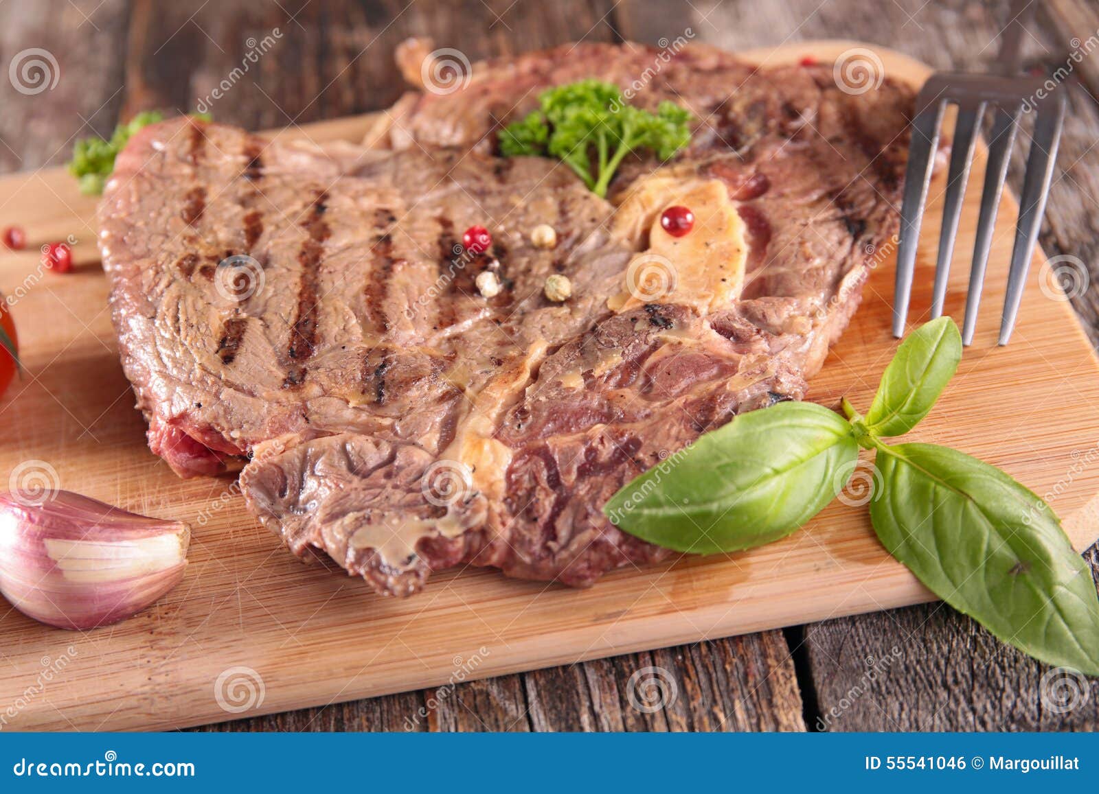 Grilled beef on board stock photo. Image of cooked, meat - 55541046