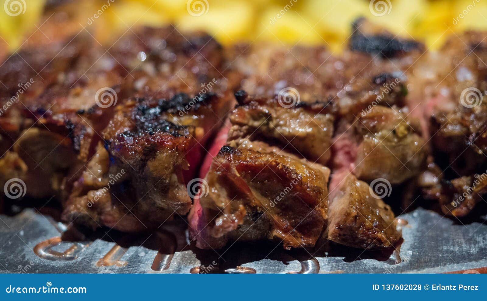 Grilled Beef Rib with Chips Stock Photo - Image of cutlet, food: 137602028