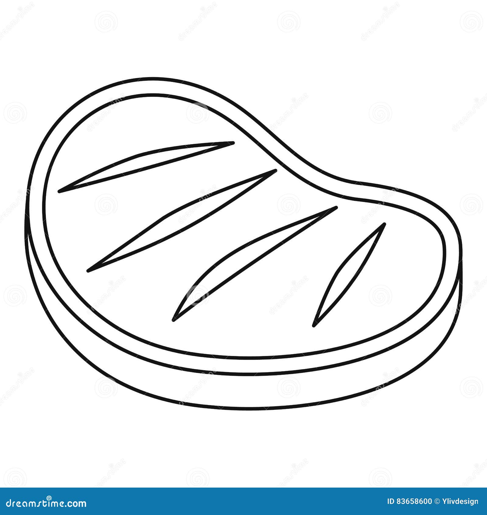 Grilled Beef Steak Icon, Outline Style Stock Vector - Illustration of ...