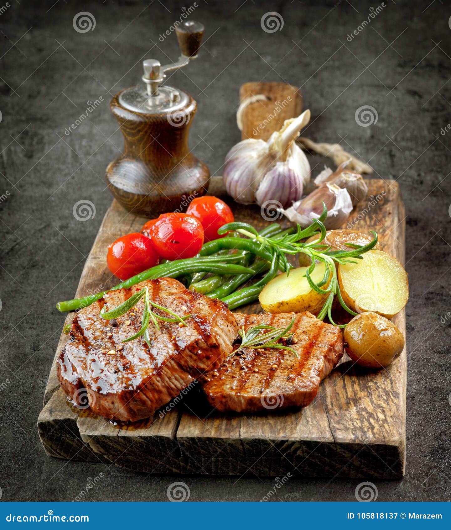 Grilled beef steaks stock image. Image of juicy, ingredient - 105818137