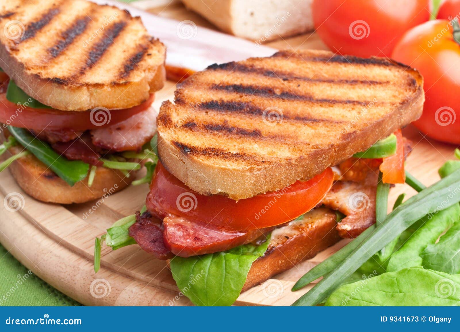 Grilled BLT sandwiches stock image. Image of fast, golden - 9341673