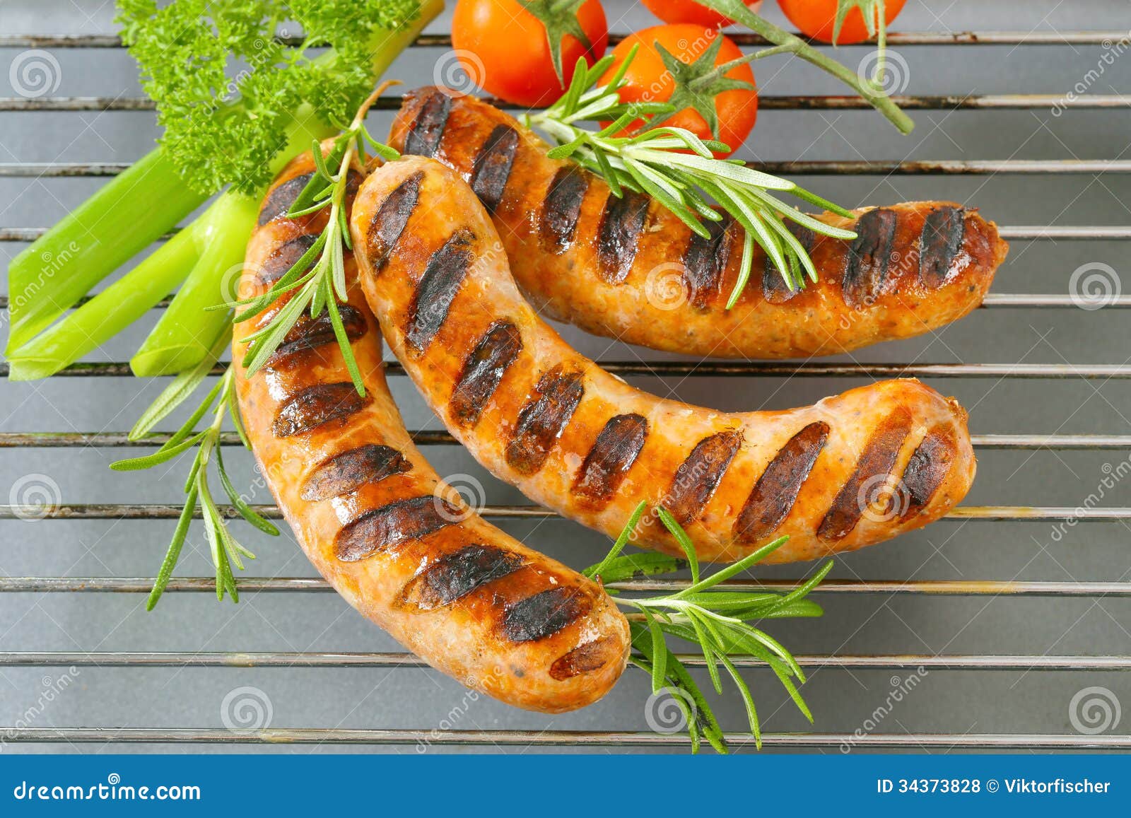 Grilled bratwursts stock photo. Image of roasted, barbecue - 34373828
