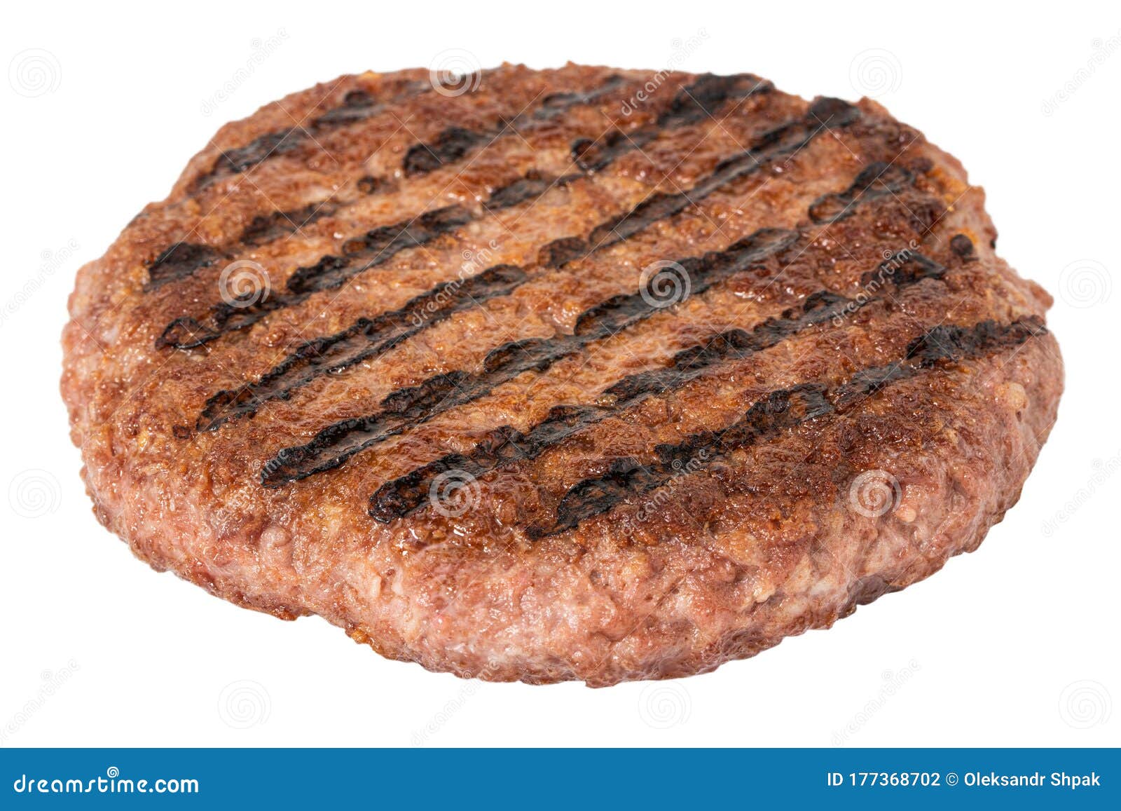 Grilled Burger Meat Isolated on White Background Stock Photo - Image of ...