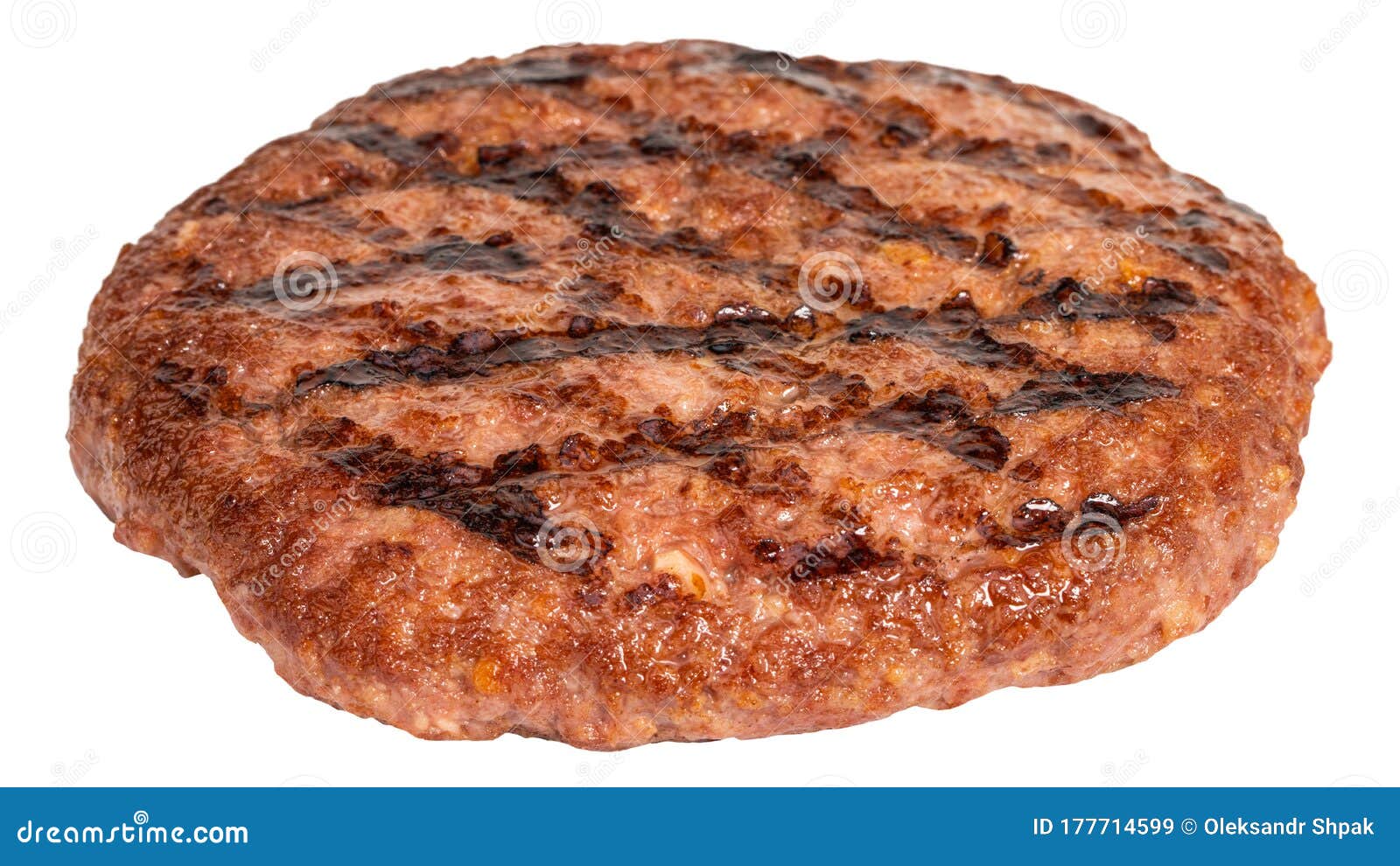 Grilled Burger Meat Isolated on White Background Stock Image - Image of ...