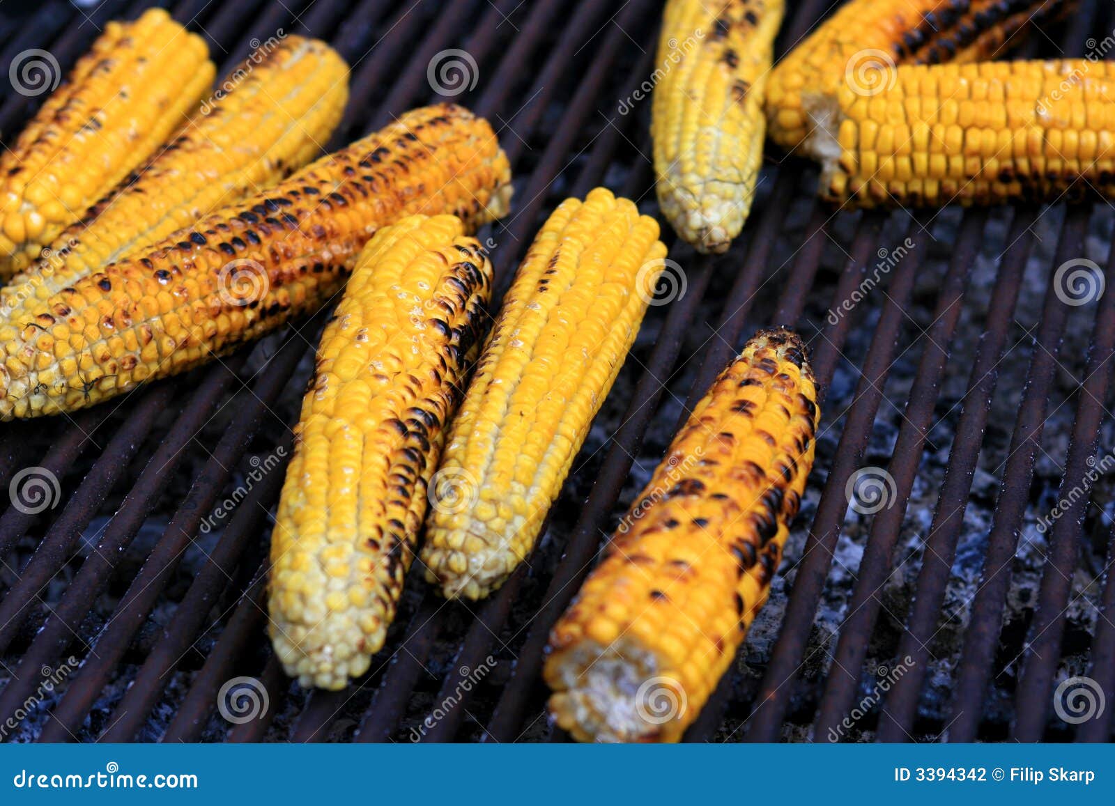 Grilled Burned Corn stock photo. Image of blackened, yellow - 3394342
