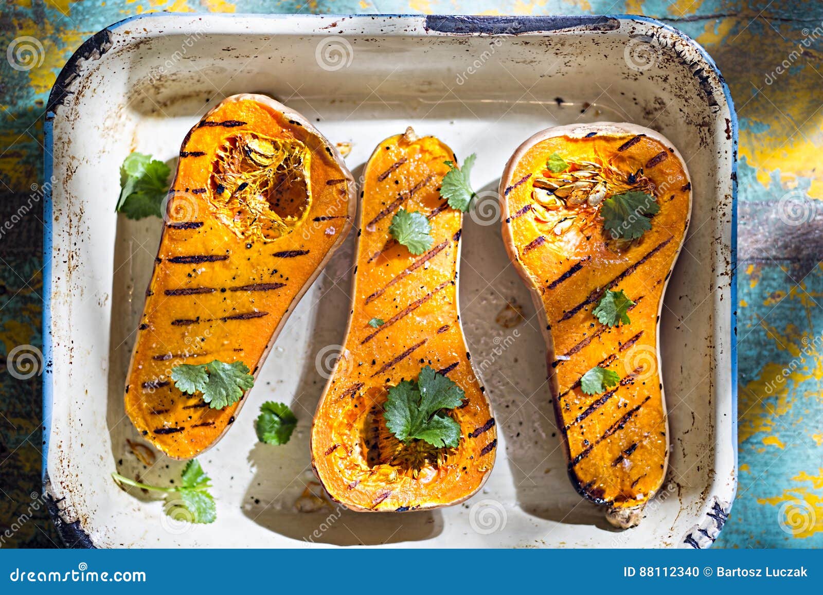 Grilled butternut squash stock photo. Image of dinner - 88112340