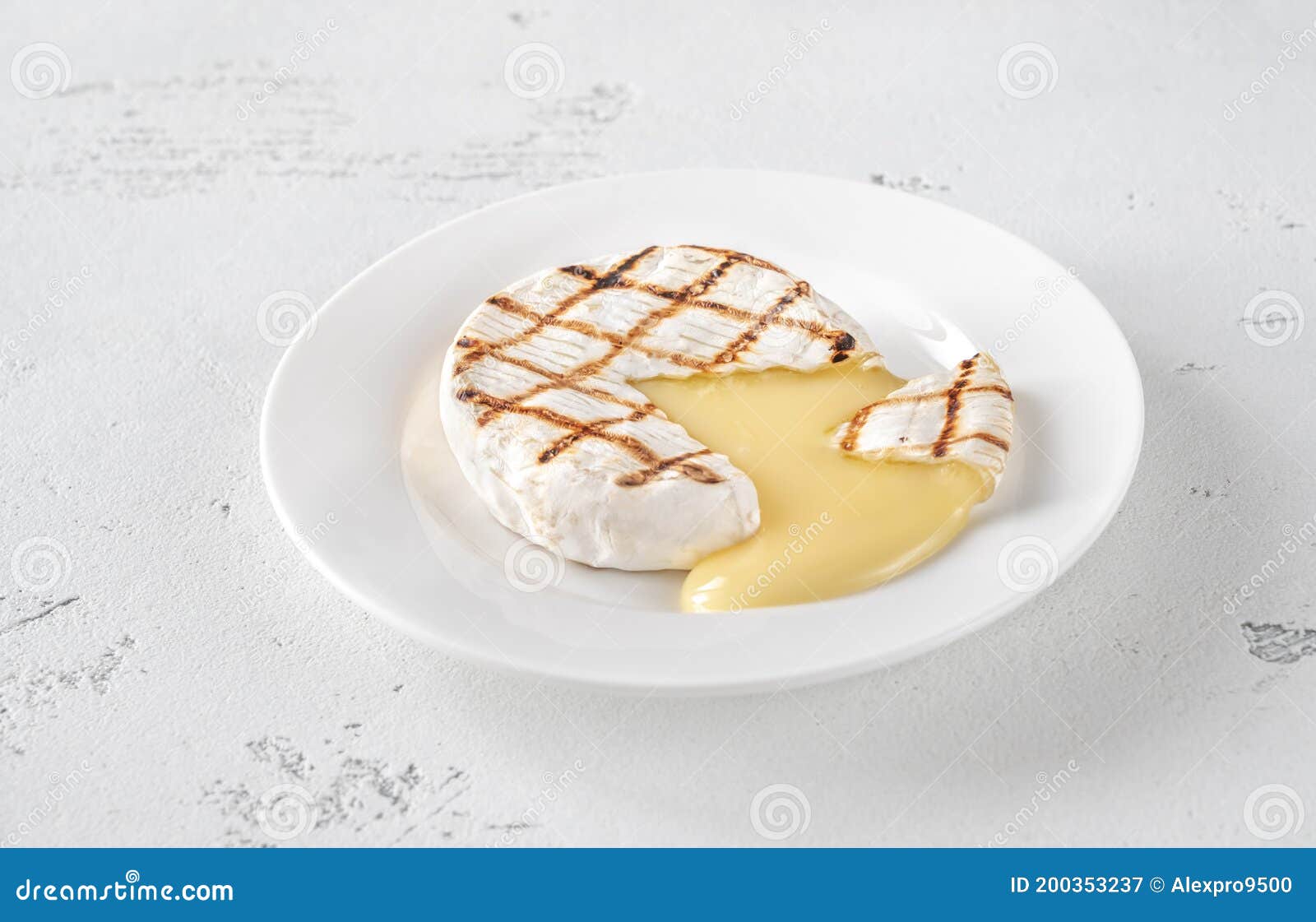 Grilled Camembert stock image. Image of dairy, plate - 200353237