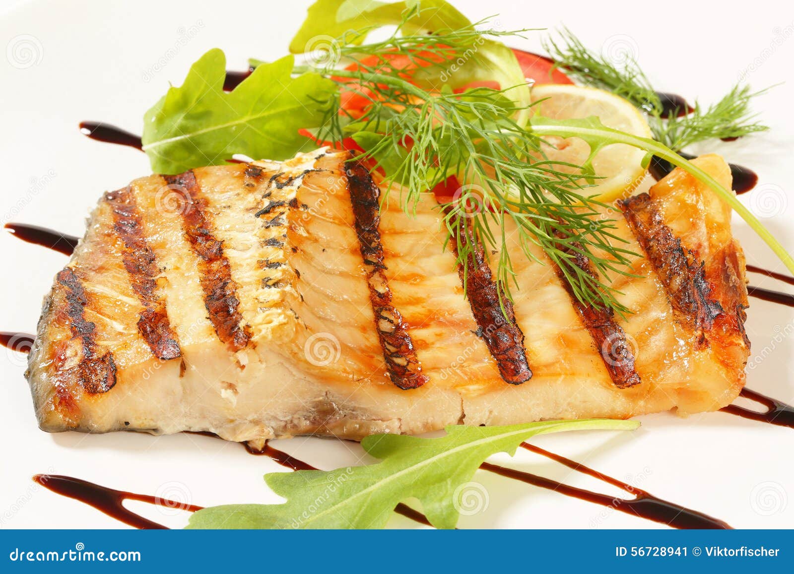 Grilled carp fillet stock image. Image of lunch, appetizer - 56728941