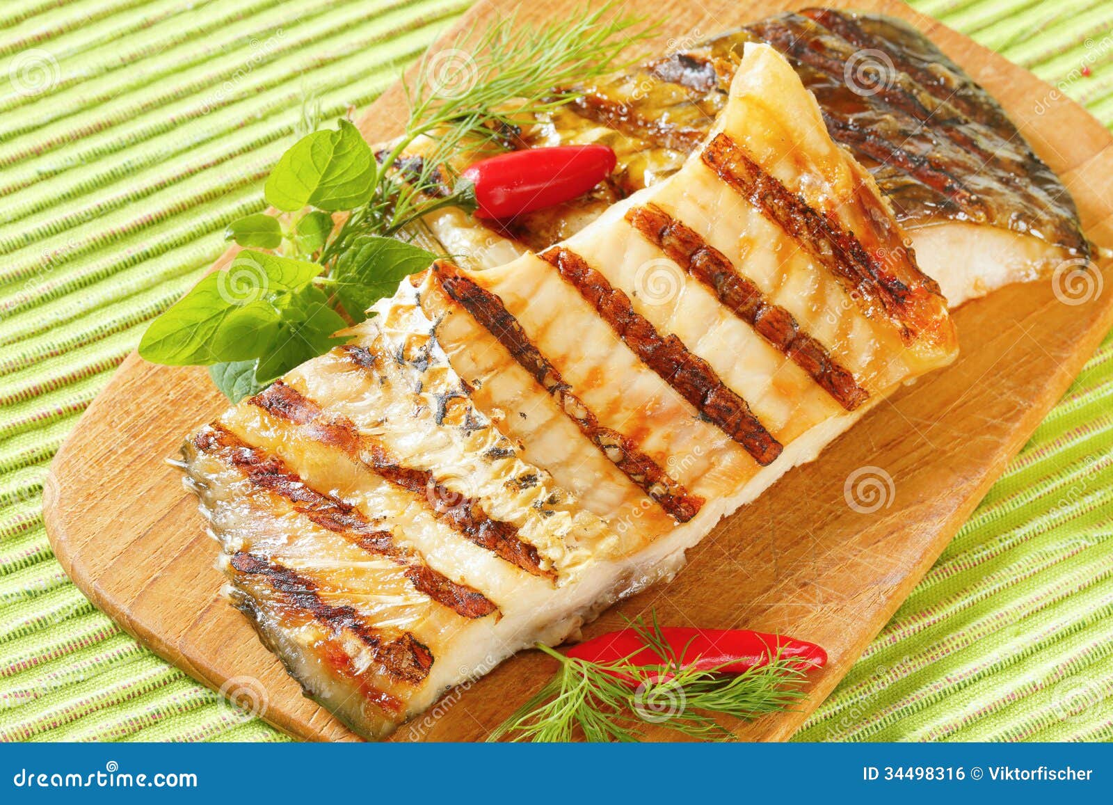 Grilled carp fillets stock photo. Image of chili, fillet - 34498316