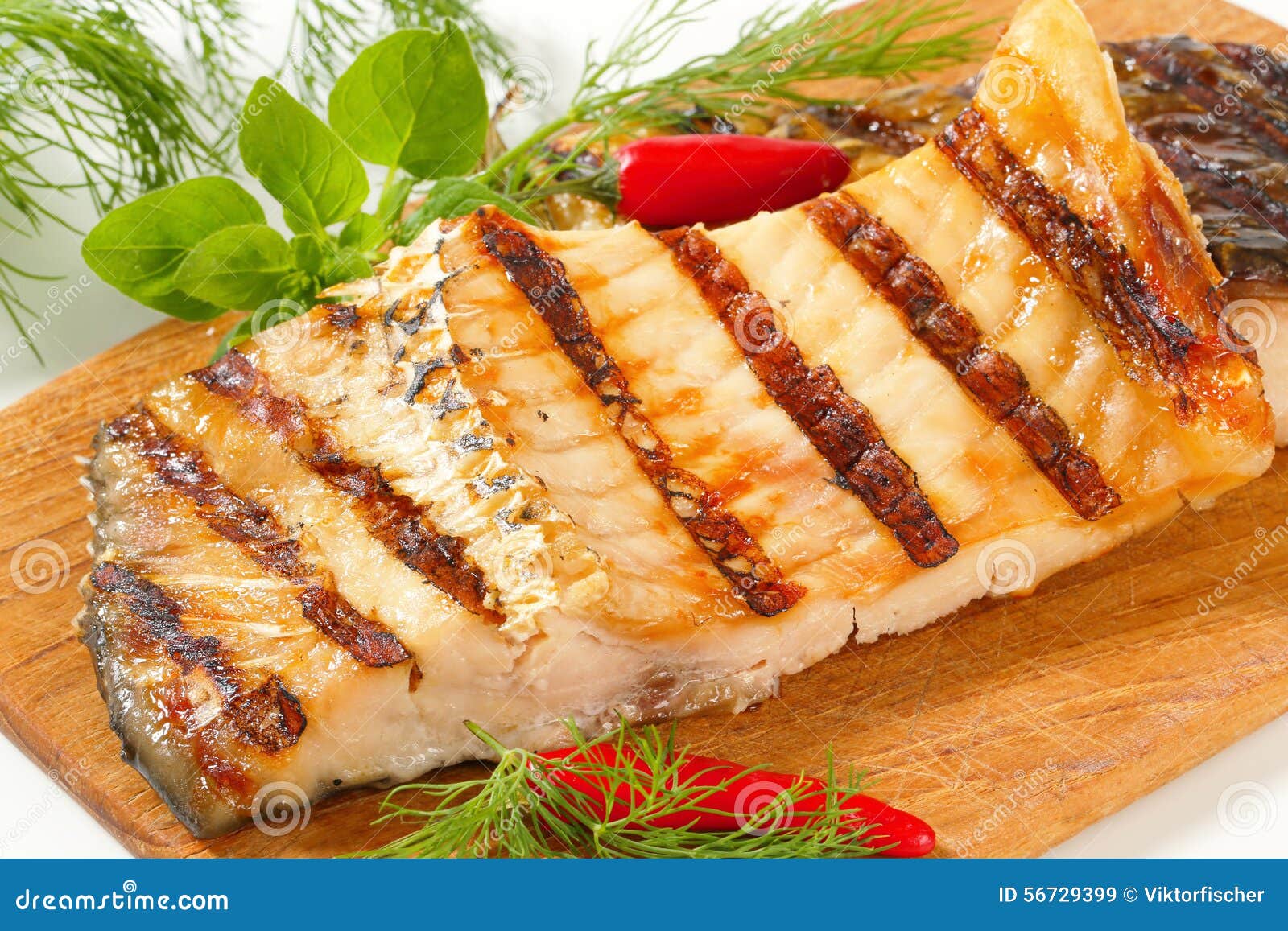 Grilled carp fillets stock image. Image of freshwater - 56729399
