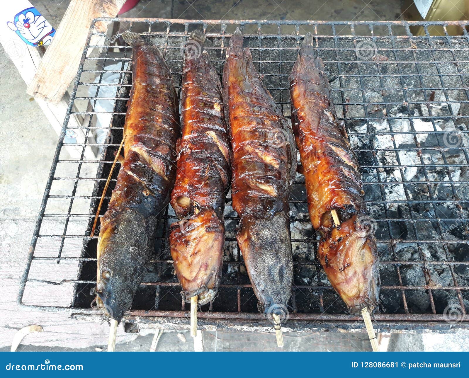 Grilled Catfish stock image. Image of catfish, grilled - 128086681