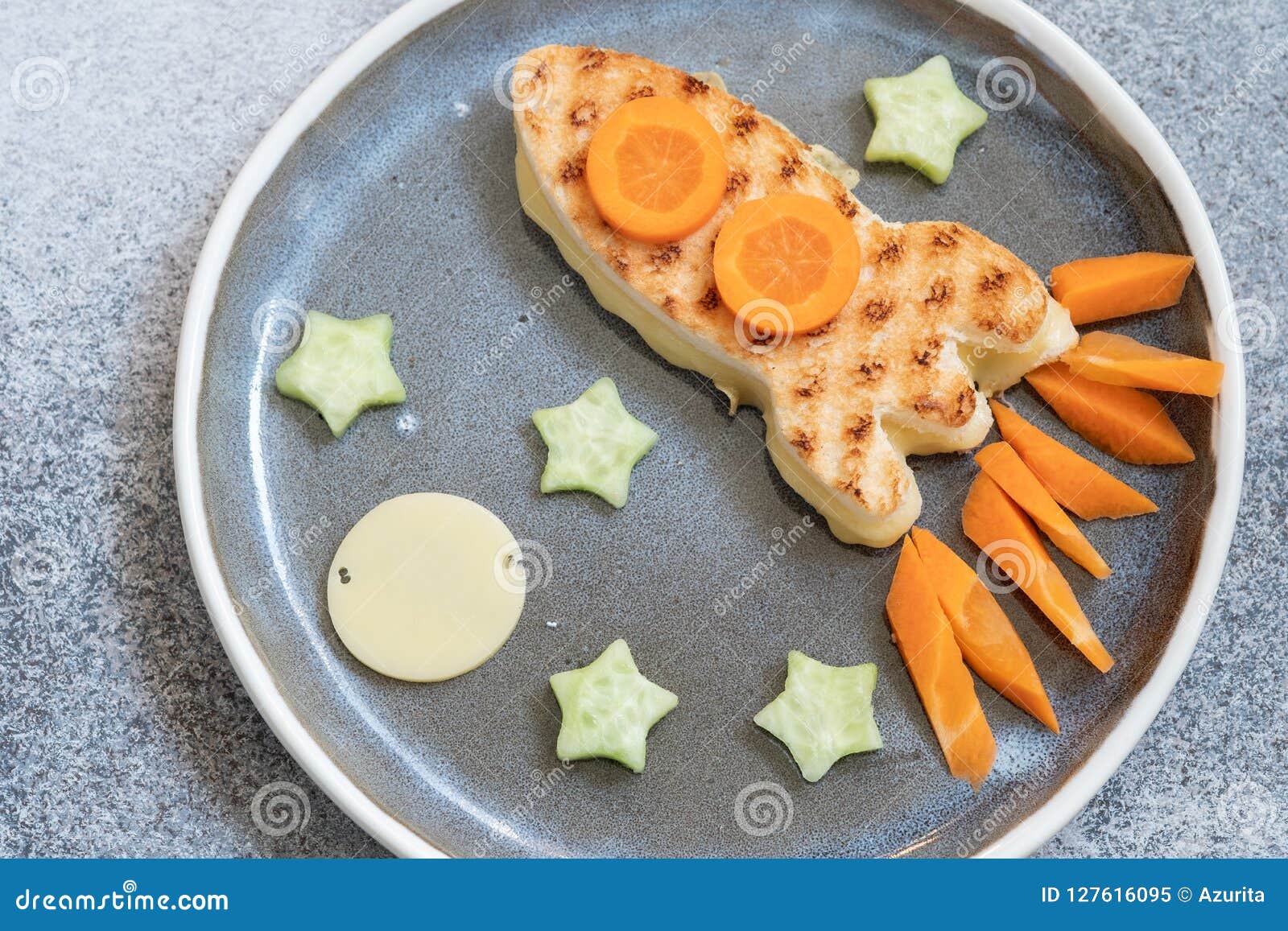Grilled Cheese Sandwich Look Like Rocket in a Space Stock Image - Image ...
