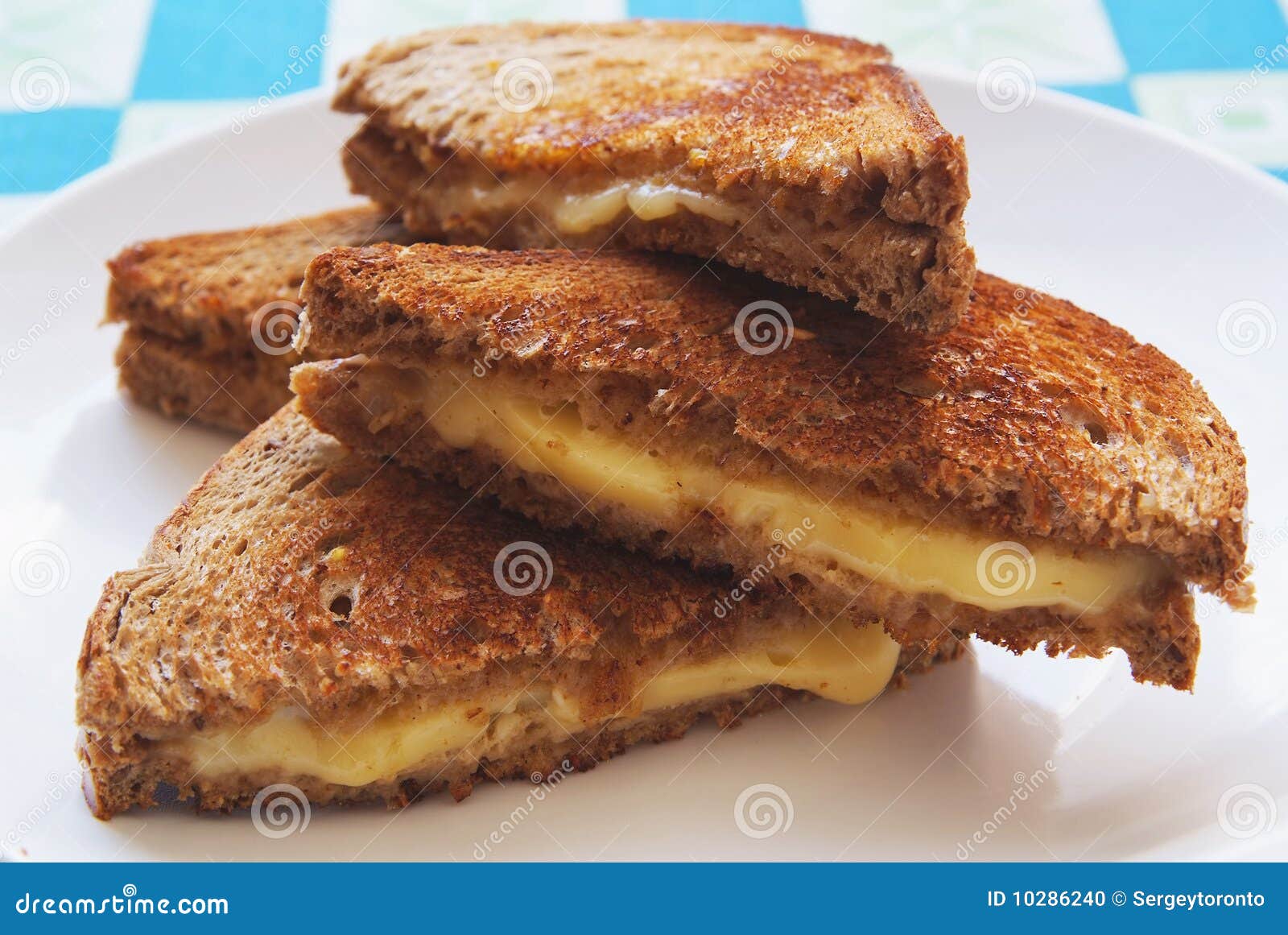 Grilled Cheese Toast on Plate Stock Photo - Image of herb, lettuce ...