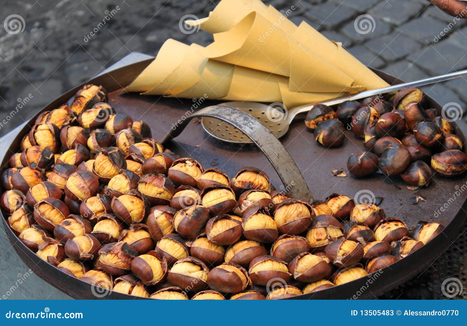 Grilled chestnuts stock image. Image of cooking, grill - 13505483