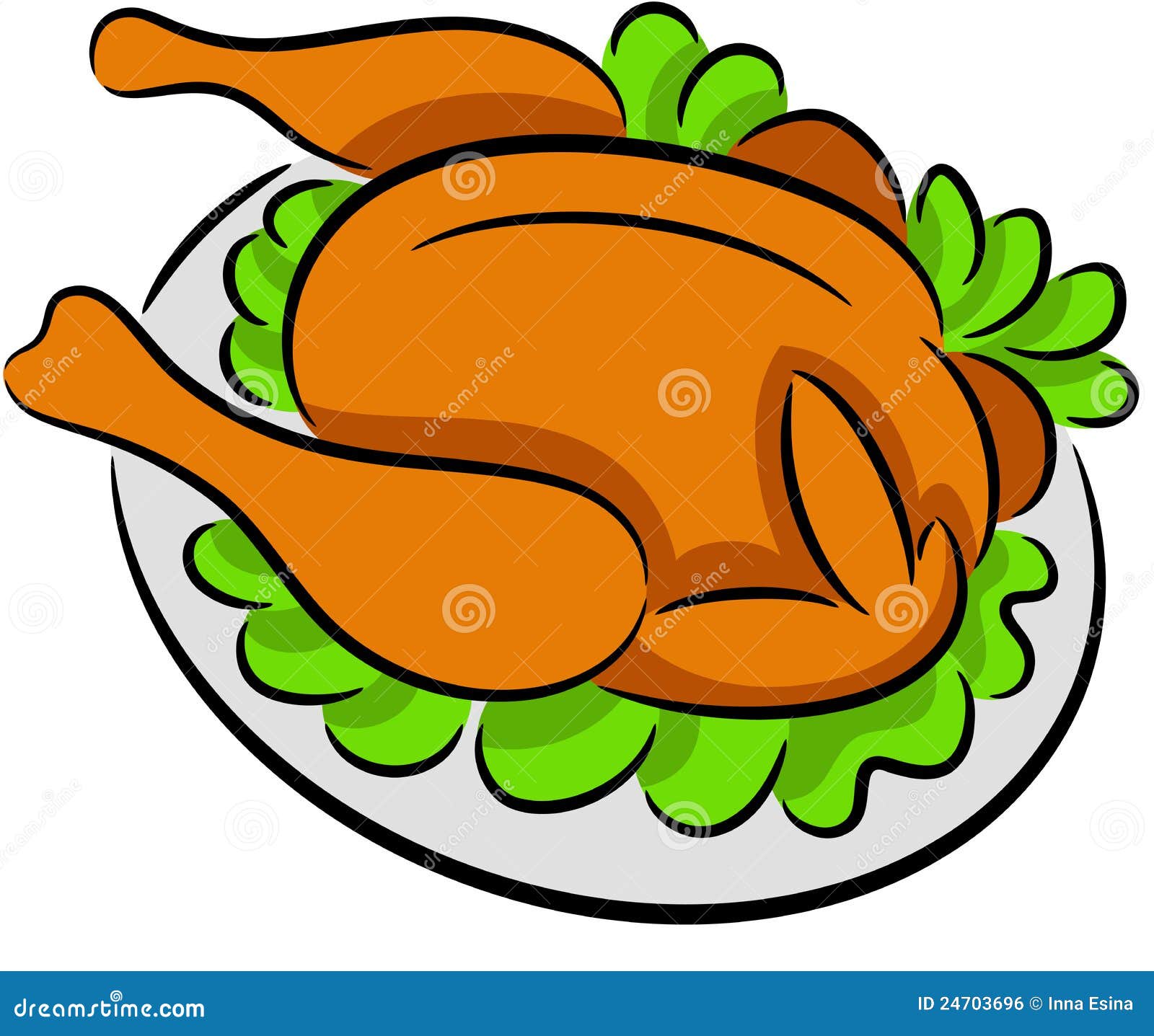Grilled Chicken With Sticky Rice, Hand Draw Sketch Vector ...