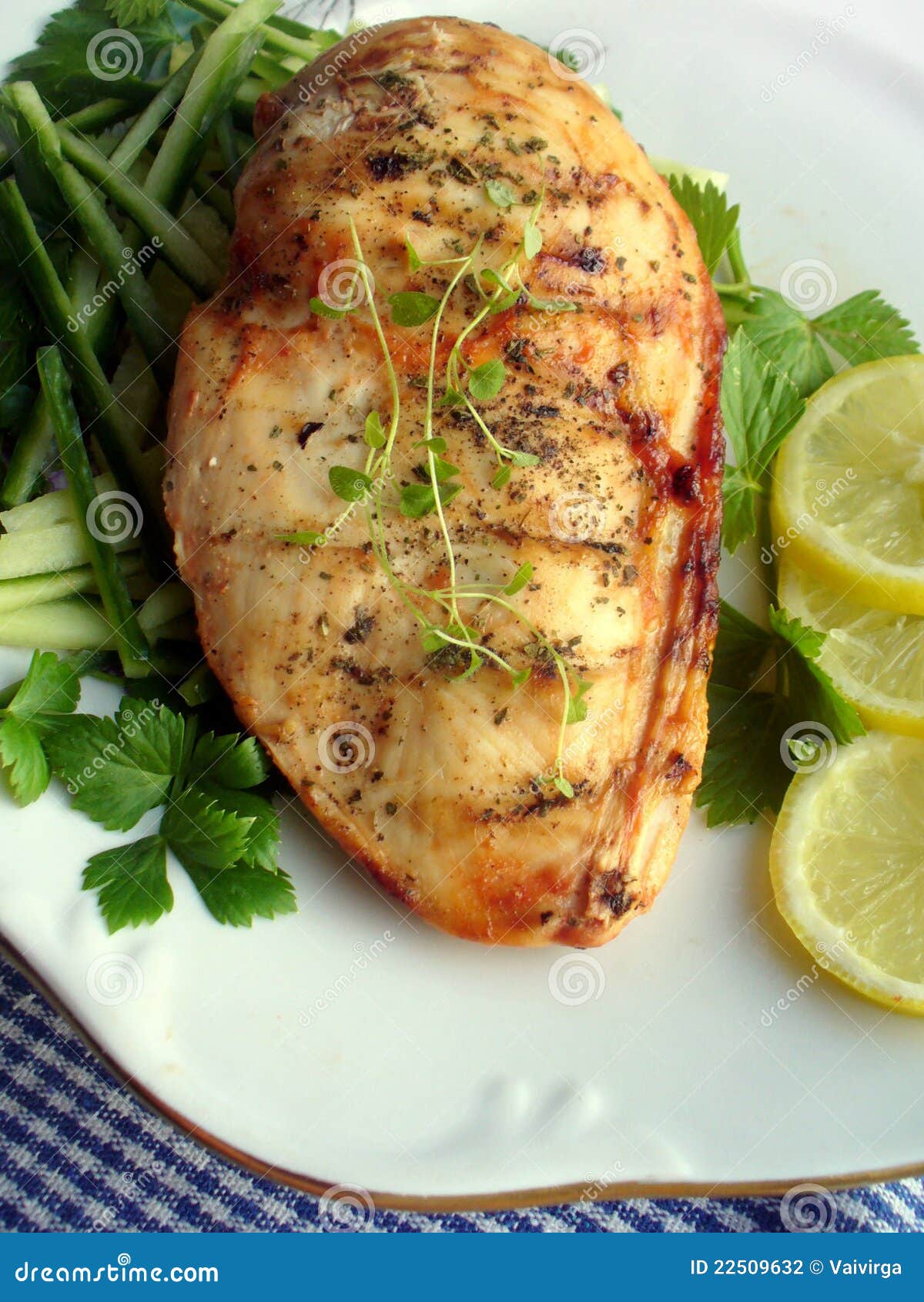 Grilled Chicken Breast with Vegetables Stock Photo - Image of cuisine ...