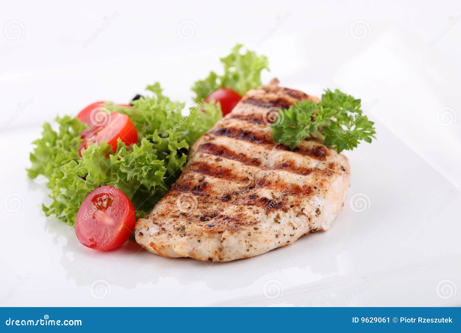 Grilled Chicken Breasts with Fresh Vegetables Stock Image - Image of ...