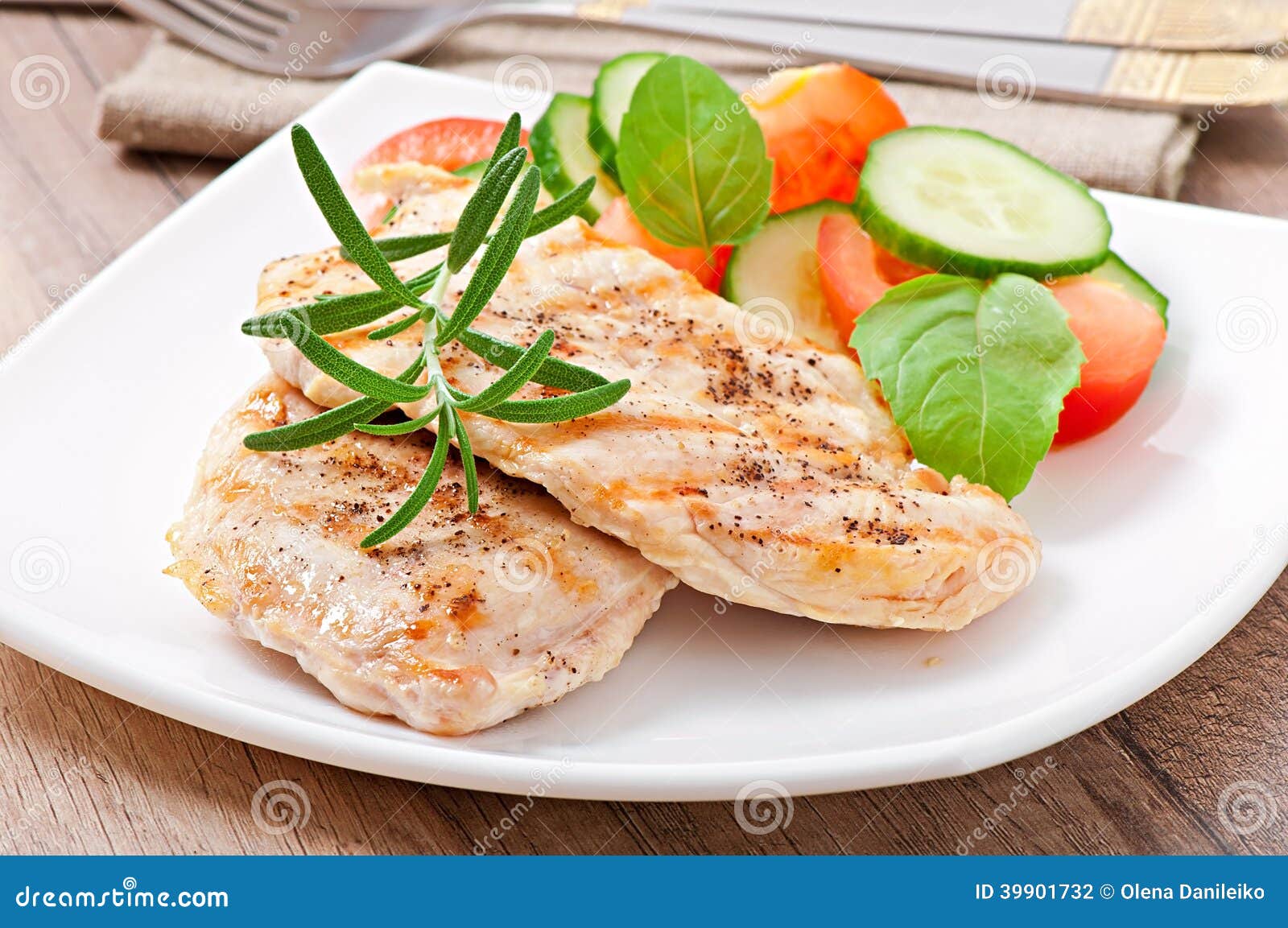 Grilled Chicken Breasts and Vegetables Stock Photo - Image of poultry ...