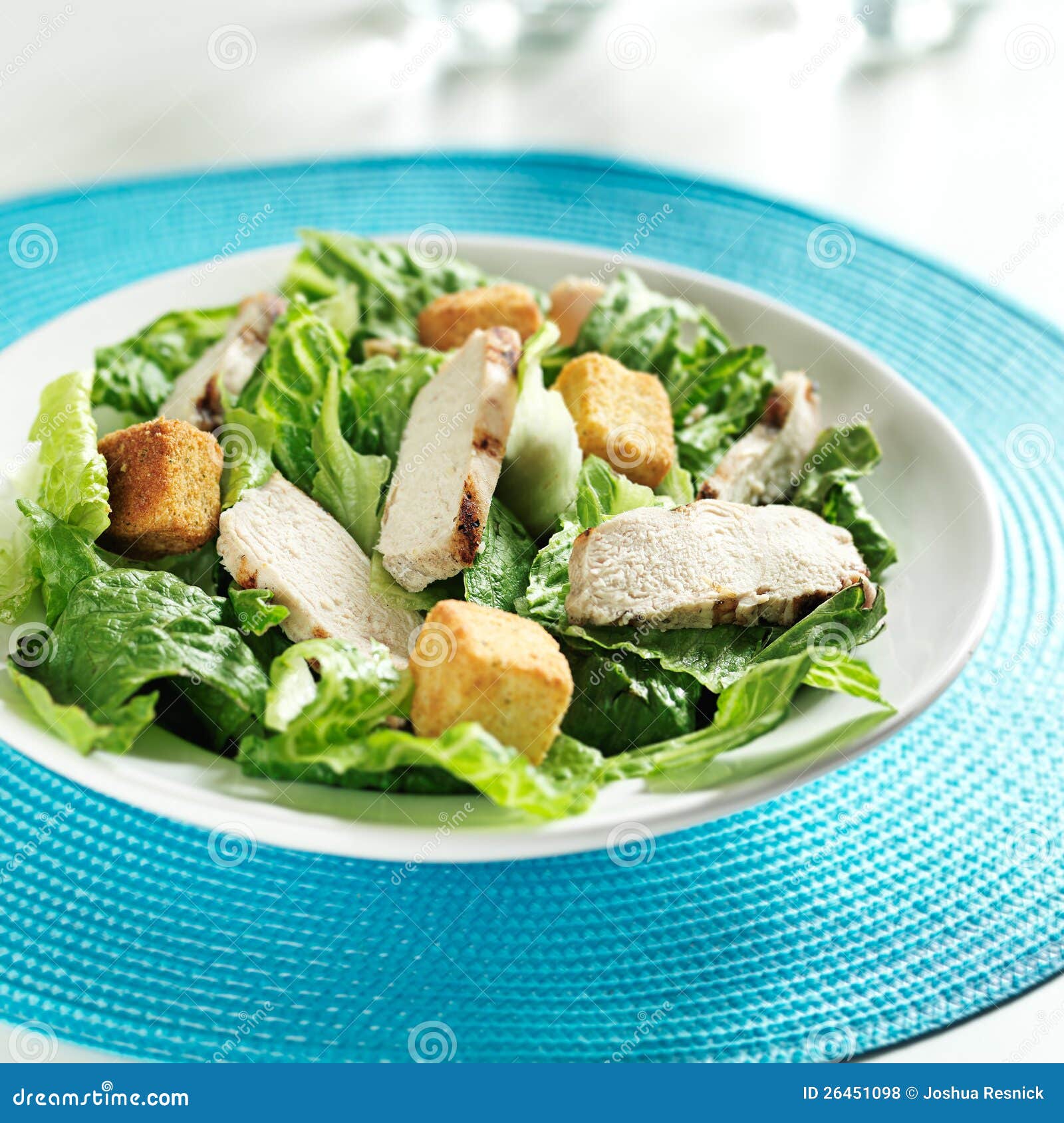 Grilled Chicken on Caesar Salad Stock Photo - Image of closeup, entree ...
