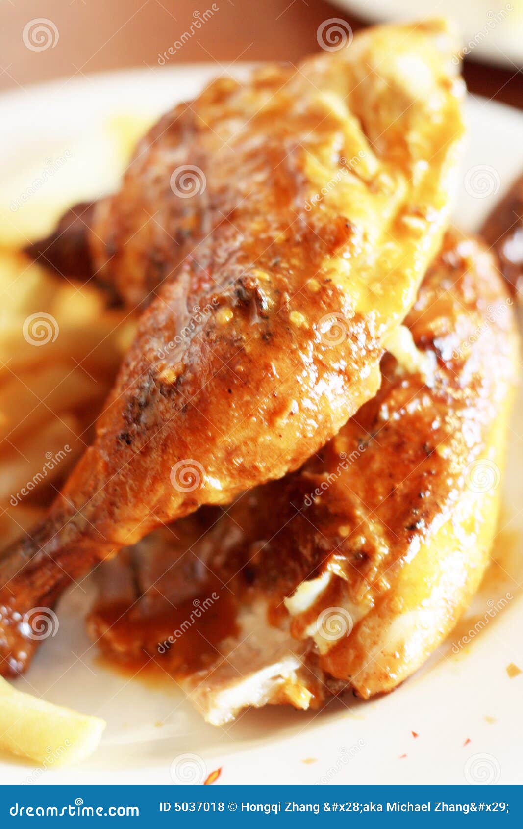 Grilled chicken and chips stock photo. Image of cuisine - 5037018