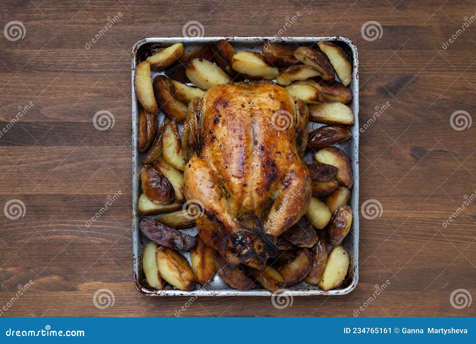 Grilled chicken, top view stock image. Image of glazed - 234765161