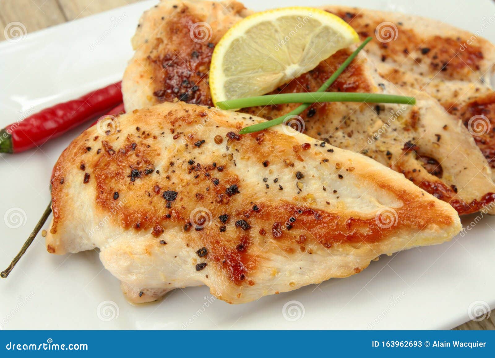 Grilled chicken cutlets stock image. Image of poultry - 163962693