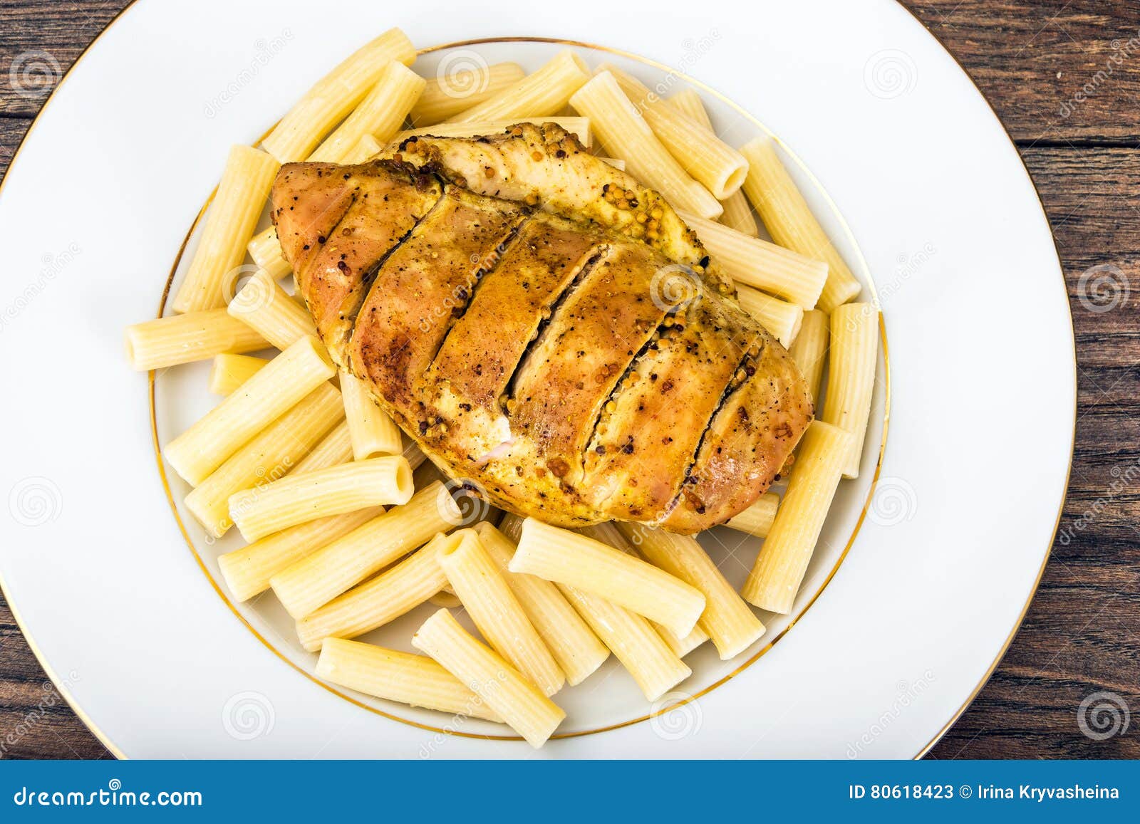 Grilled Chicken Fillet with Pasta Stock Image - Image of fillet ...