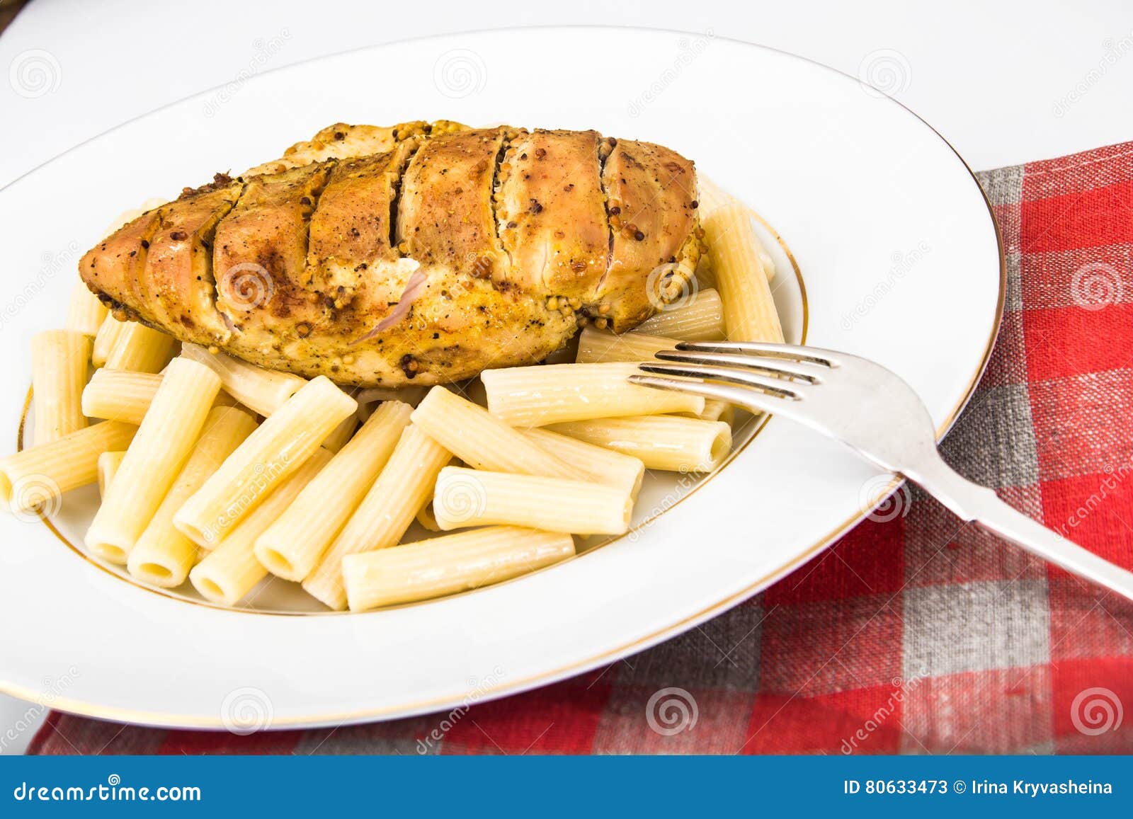 Grilled Chicken Fillet with Pasta Stock Image - Image of food, breast ...