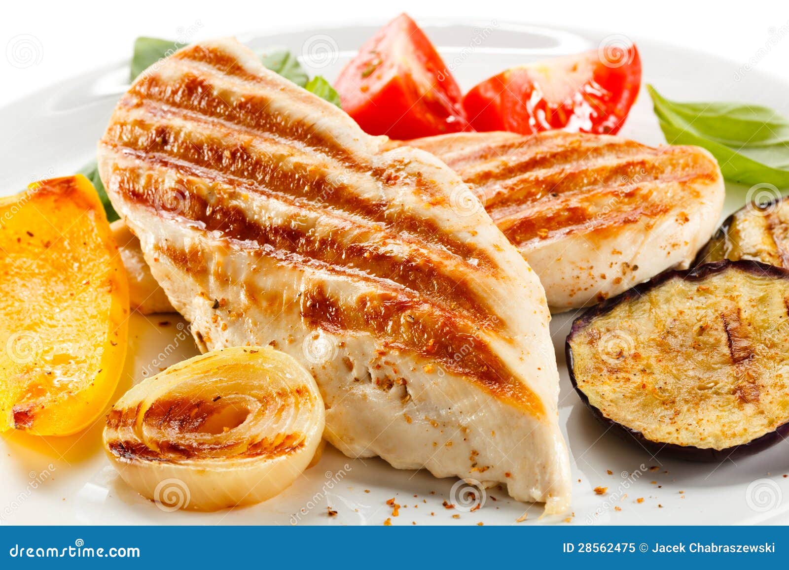 Grilled chicken fillets stock image. Image of dish, chicken - 28562475