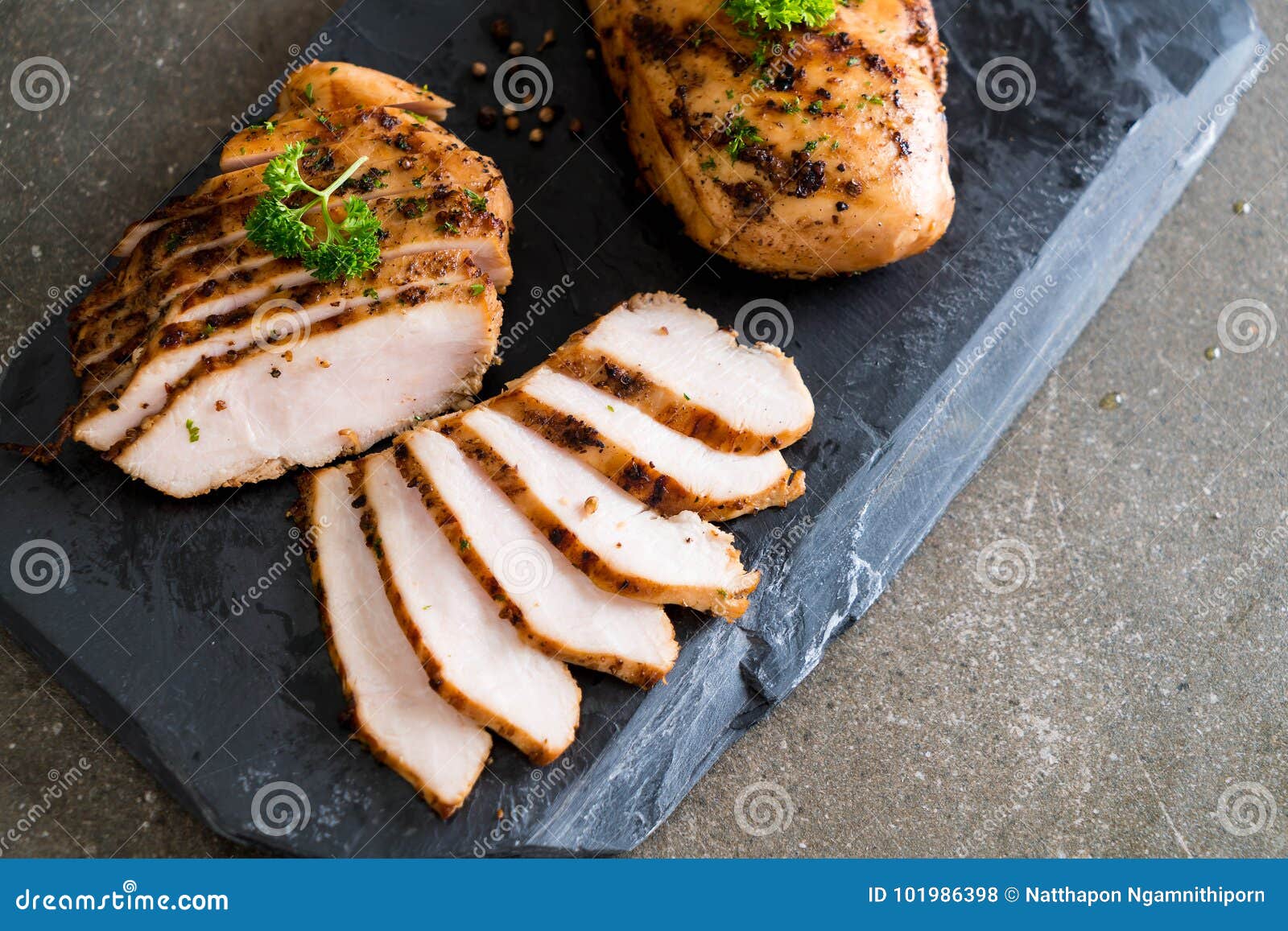 Grilled chicken fillets stock photo. Image of poultry - 101986398
