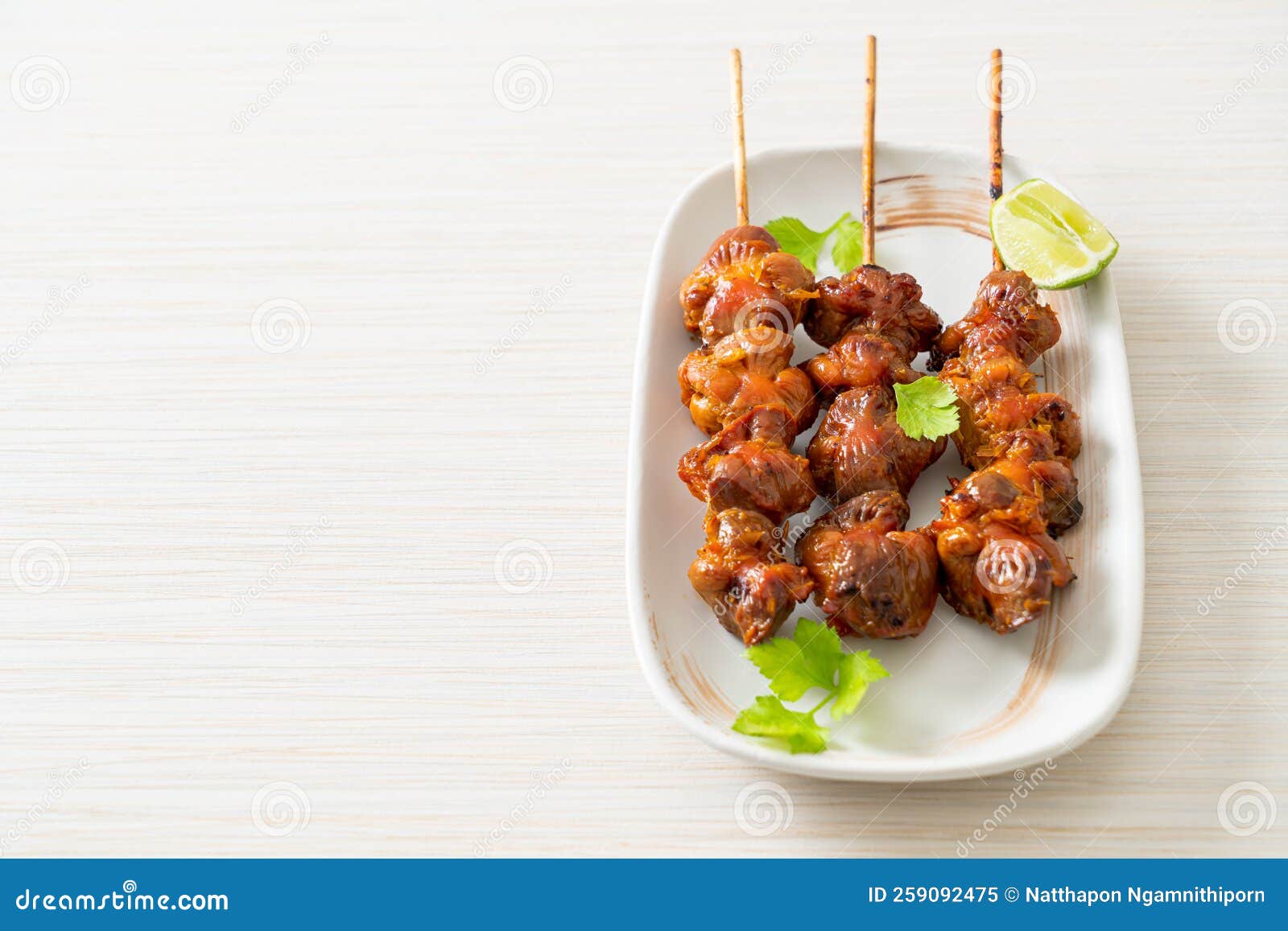 Grilled Chicken Gizzard Skewer with Herbs and Spices Stock Image ...