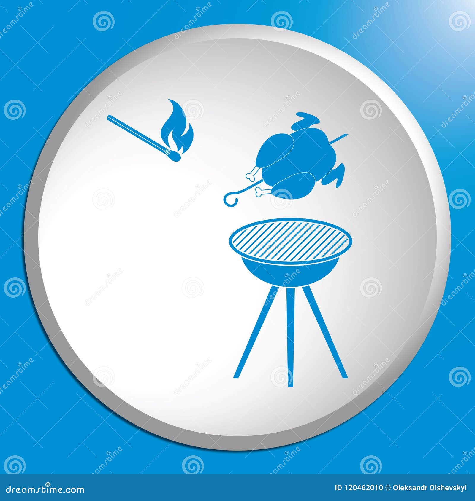 Grilled chicken icon stock vector. Illustration of grilled - 120462010